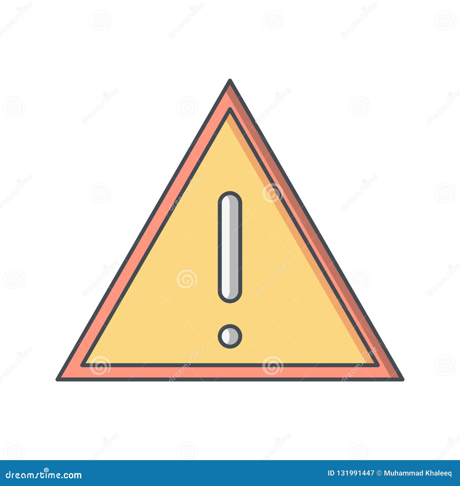 Warning board Vector Icon stock illustration. Illustration of linear ...