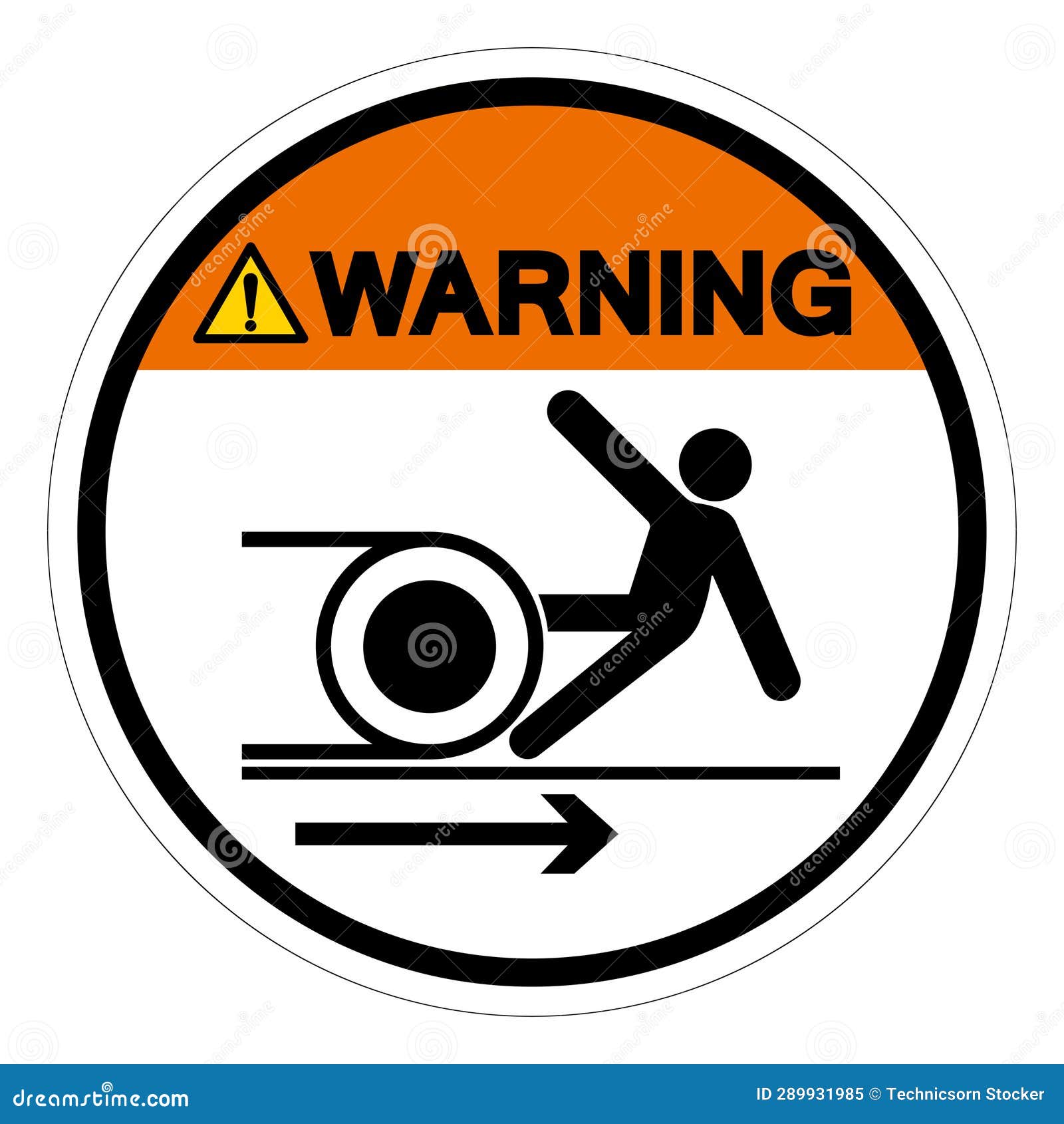 Warning Body In Rollers Symbol Sign, Vector Illustration, Isolate On ...