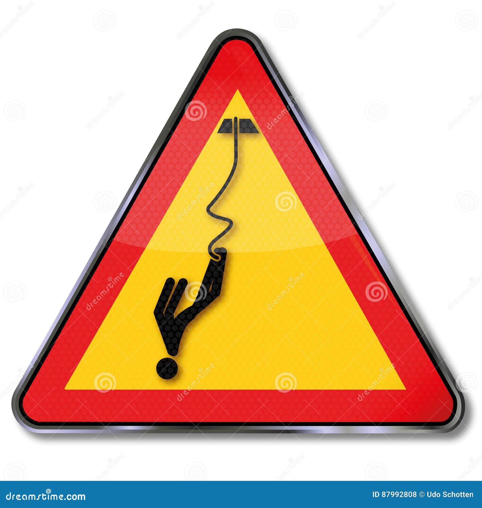 Warning bungee jumping stock vector. Illustration of injury - 87992808