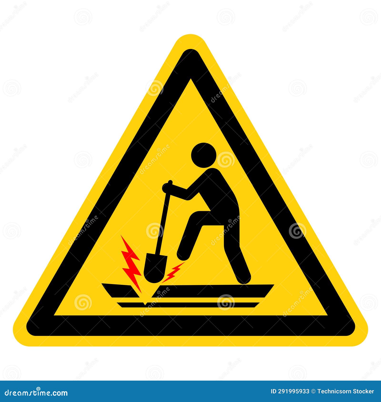 Warning Buried Cable Do Not Dig Symbol Sign ,Vector Illustration ...