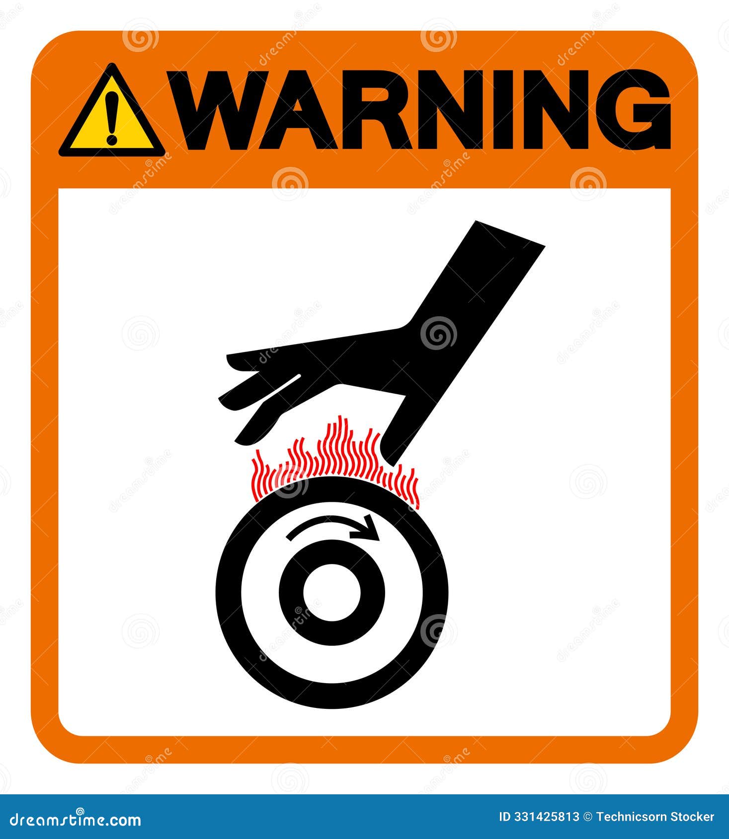 Warning Burn Hazard Hot Rollers Symbol Sign, Vector Illustration ...