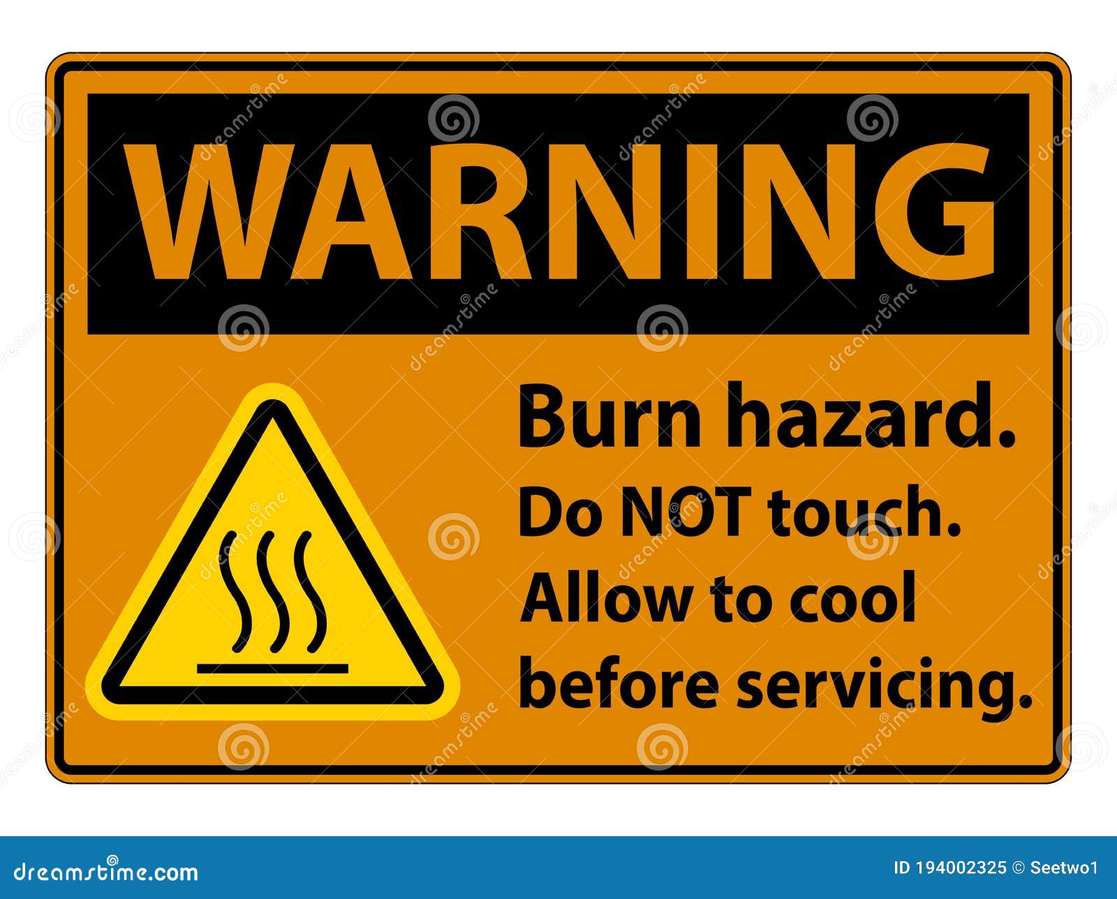 Warning Burn Hazard Safety,Do Not Touch Label Sign on White Background ...