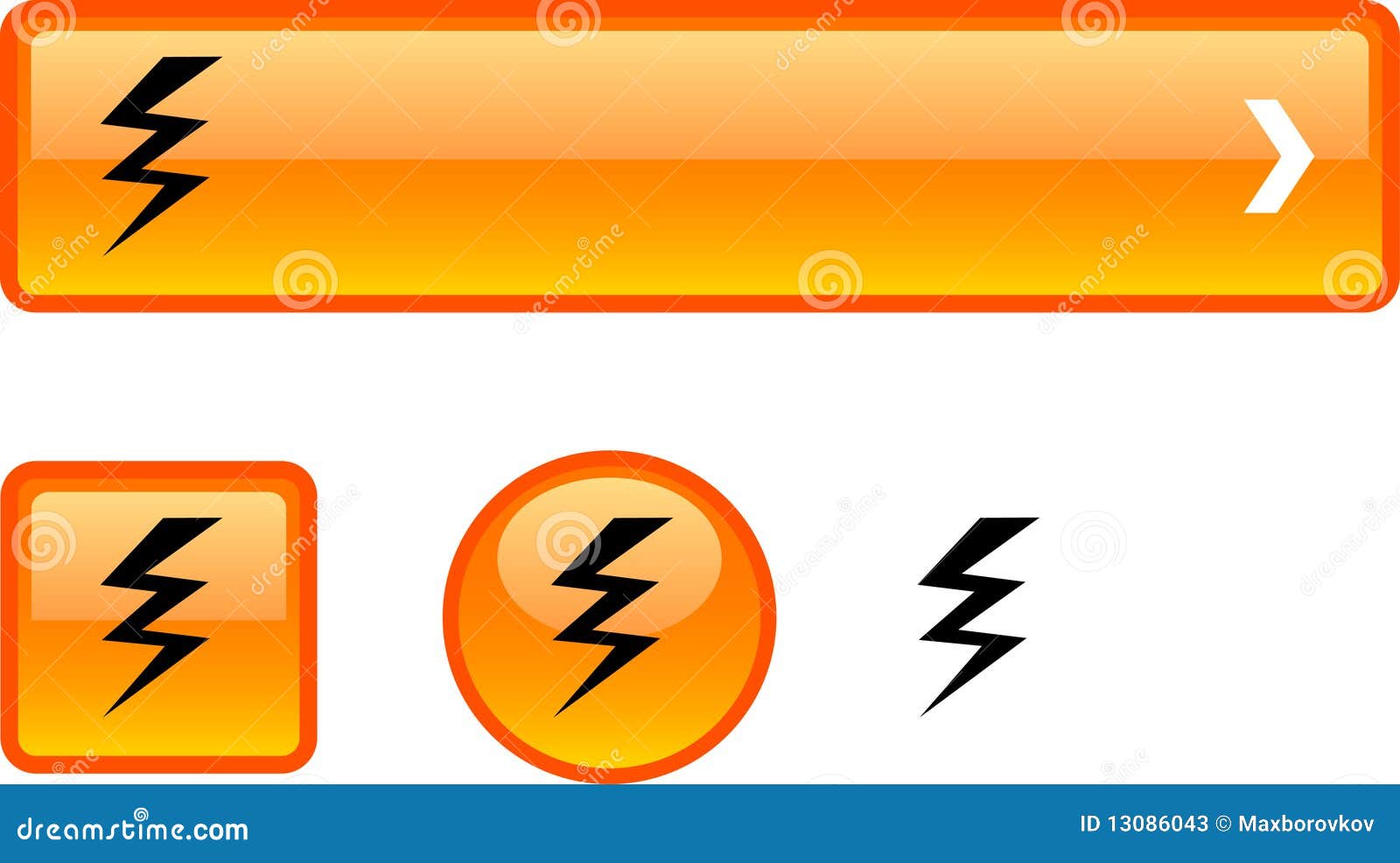 Warning button set. stock vector. Illustration of industrial - 13086043