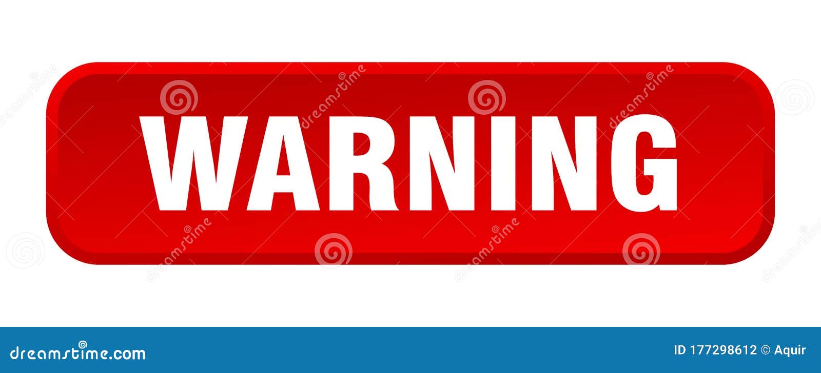 Warning Button. Warning Square 3d Push Button Stock Vector ...