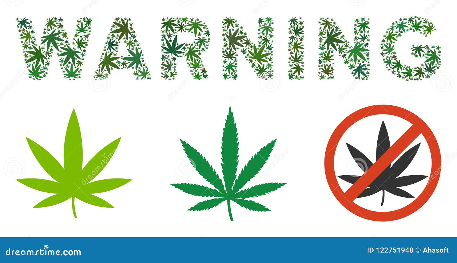 Warning Caption Composition of Marijuana Stock Vector - Illustration of ...
