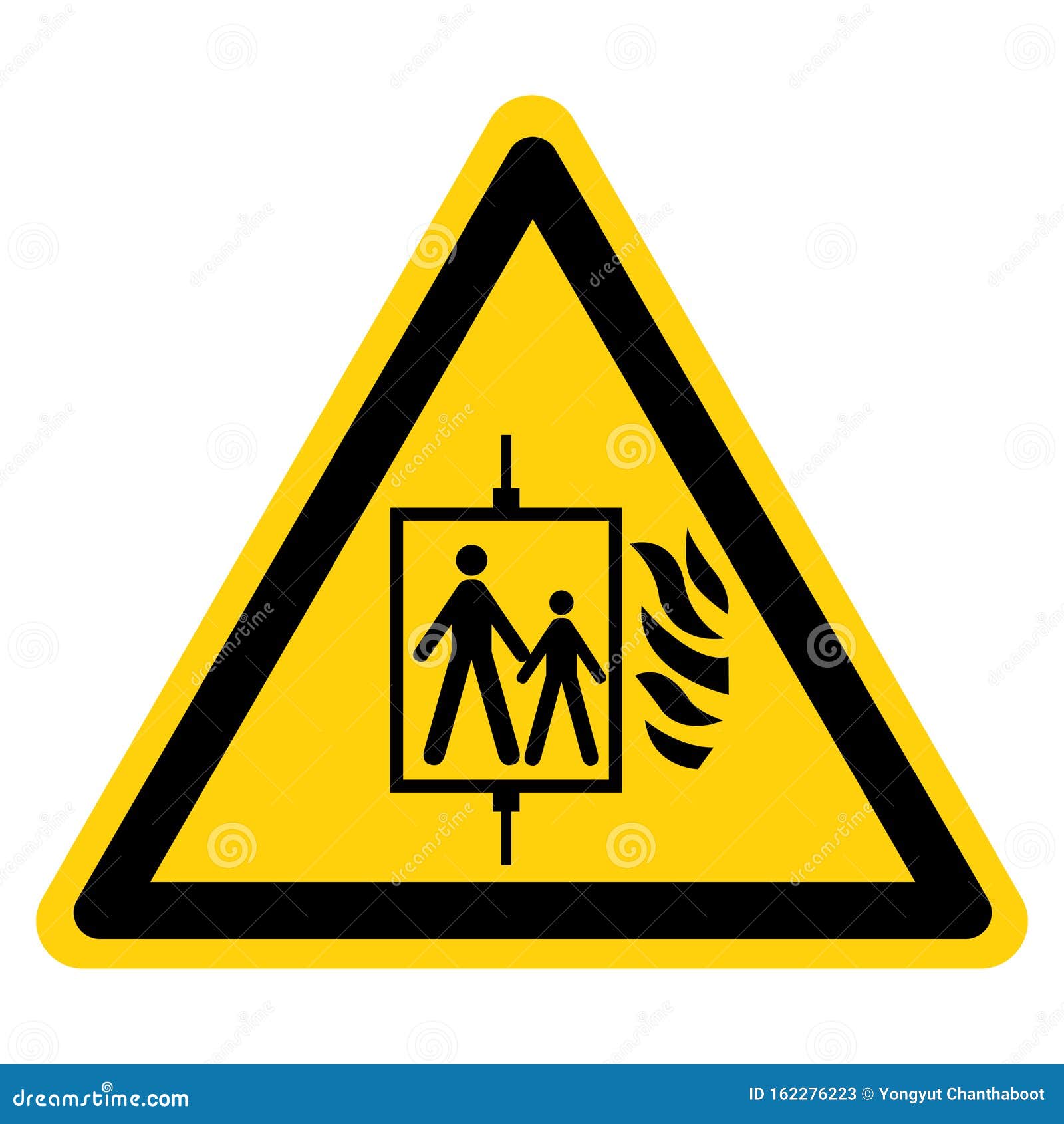 Warning In Case Of Fire Do Not Use Lift Symbol Sign, Vector ...