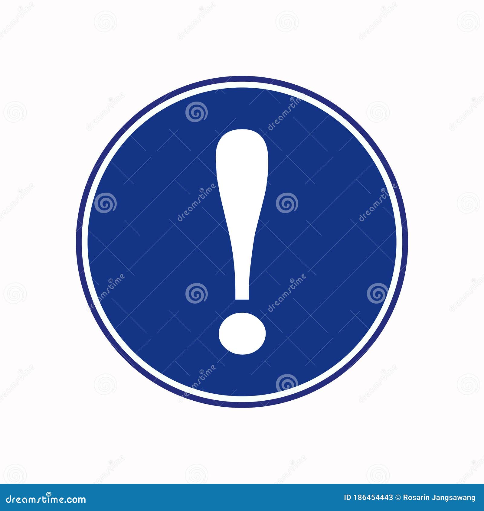 Warning or Caution Blue Symbol Sign,Vector Illustration, Isolate on ...