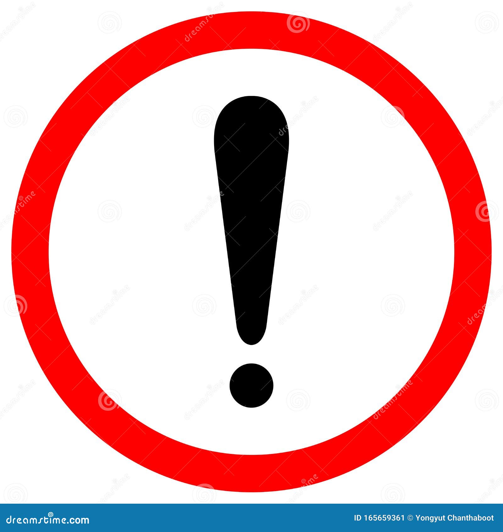 Warning or Caution Red Sign, Vector Illustration, Isolate on White ...