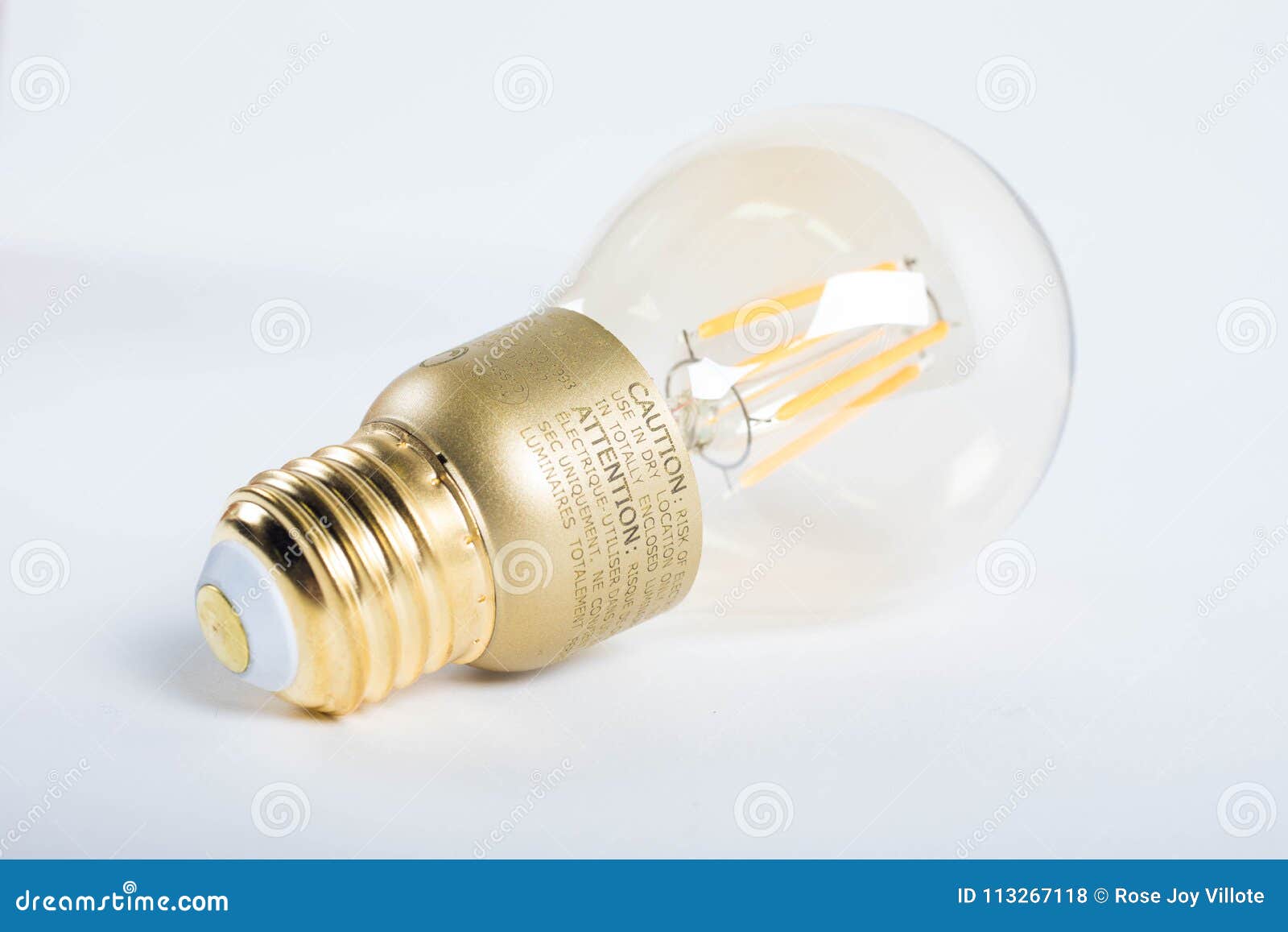 Warning or Caution Sign Printed on the Light Bulb Stock Photo - Image ...
