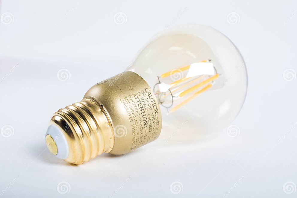 Warning or Caution Sign Printed on the Light Bulb Stock Photo - Image ...