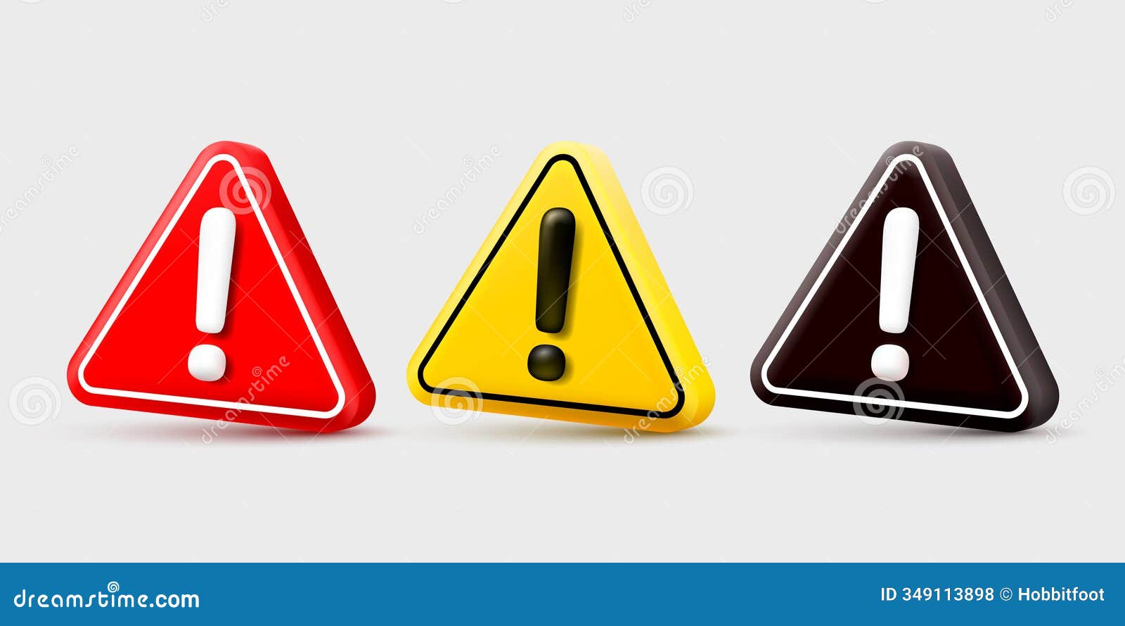Warning Caution Sign, Problem Message Mark, Danger Icon 3d. Vector ...