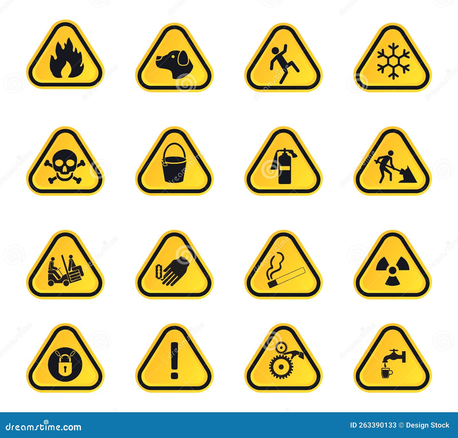 Warning and Caution Sign Vector Stock Illustration - Illustration of ...