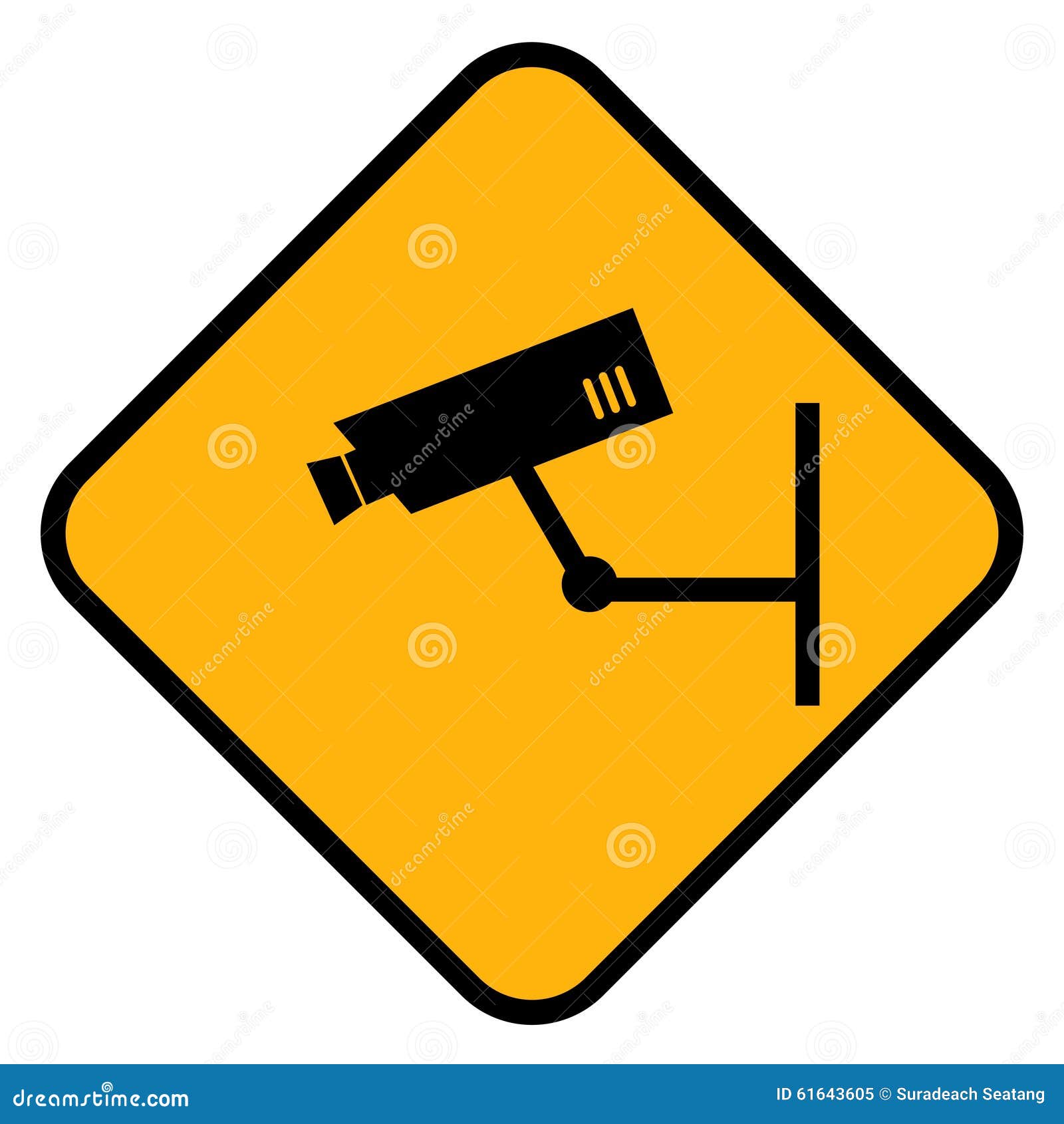 Warning Cctv In Operation Yellow Sign - Rectangle Sign Stock ...