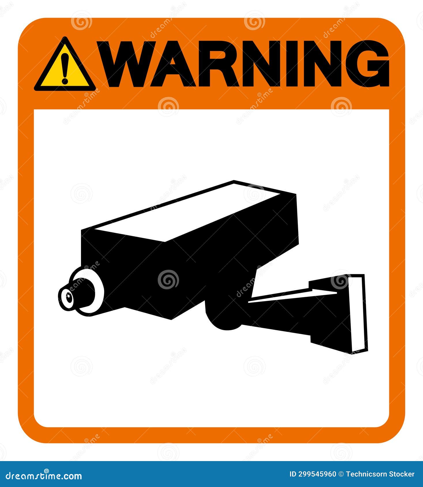 Warning CCTV Symbol Sign, Vector Illustration, Isolate on White ...