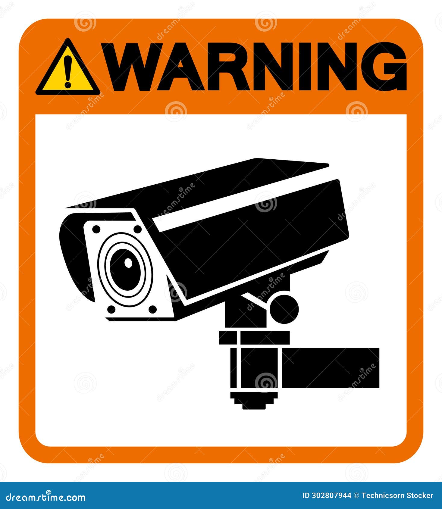 Warning CCTV Symbol Sign, Vector Illustration, Isolate on White ...