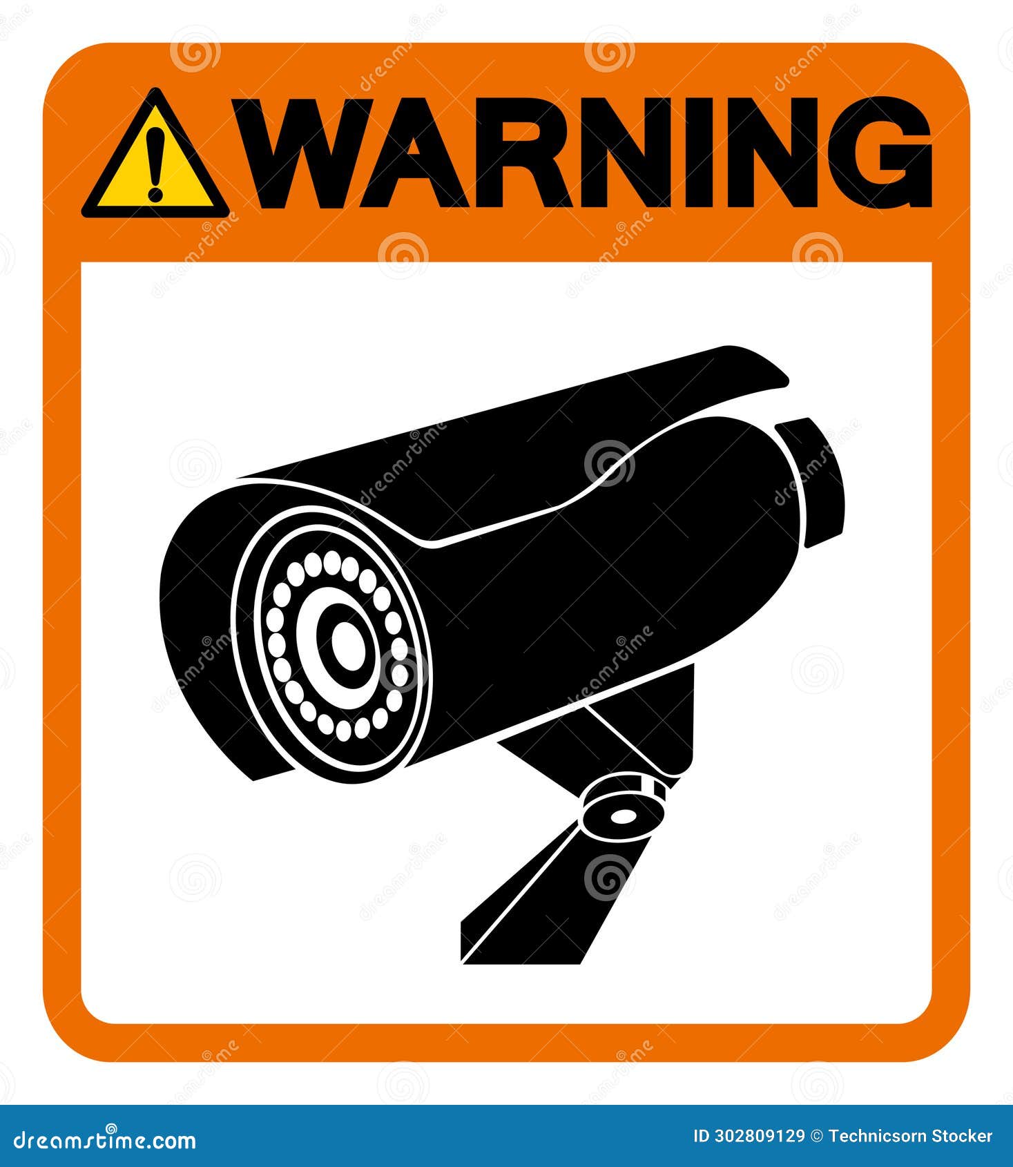 Warning CCTV Symbol Sign, Vector Illustration, Isolate on White ...