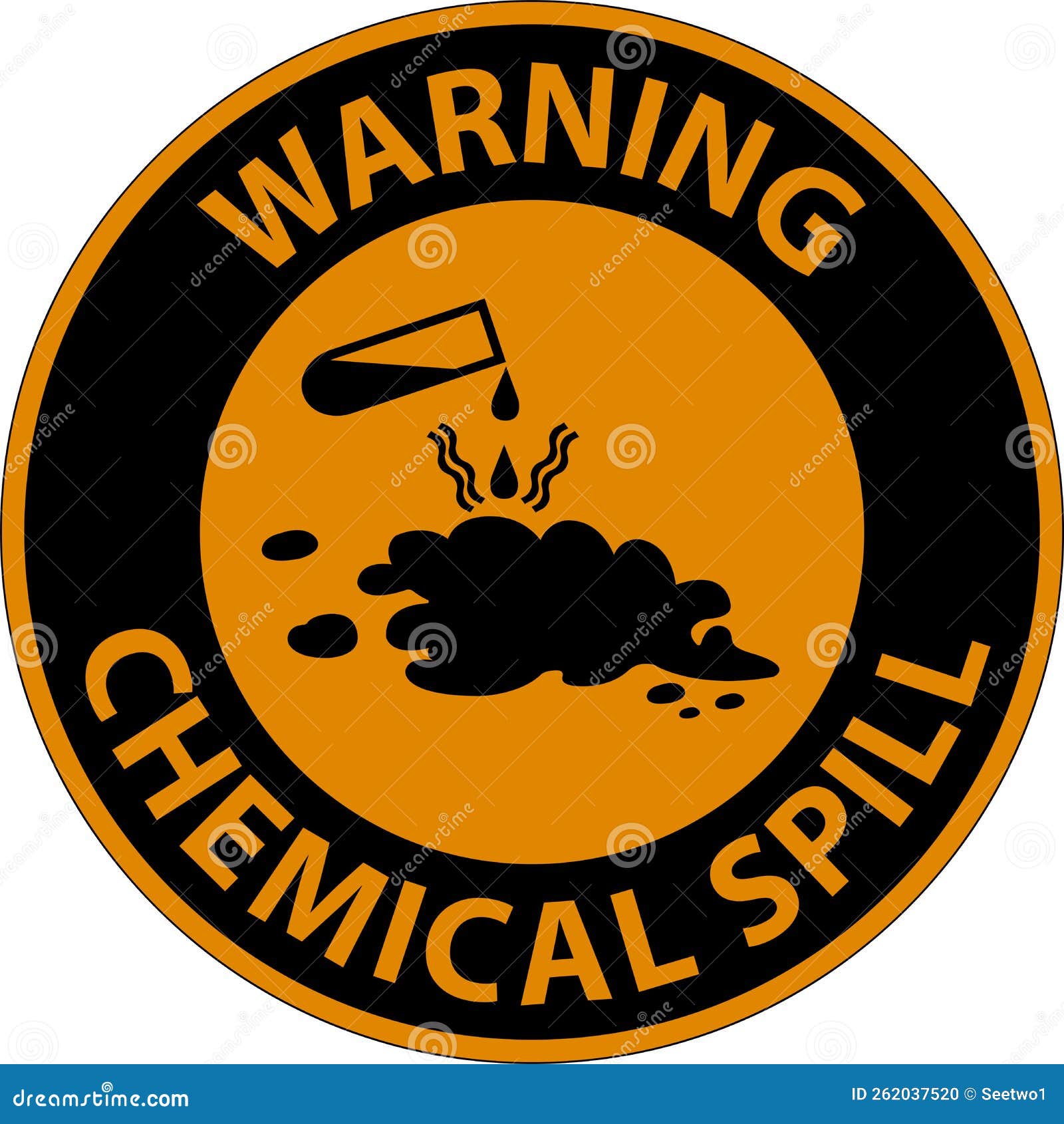 Warning Chemical Spill Sign on White Background Stock Vector ...
