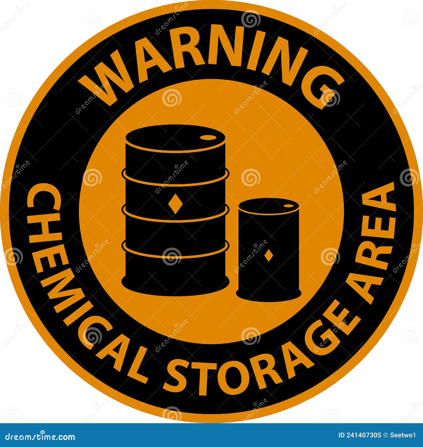 Warning Chemical Waste Storage Area Symbol Sign, Vector Illustration ...
