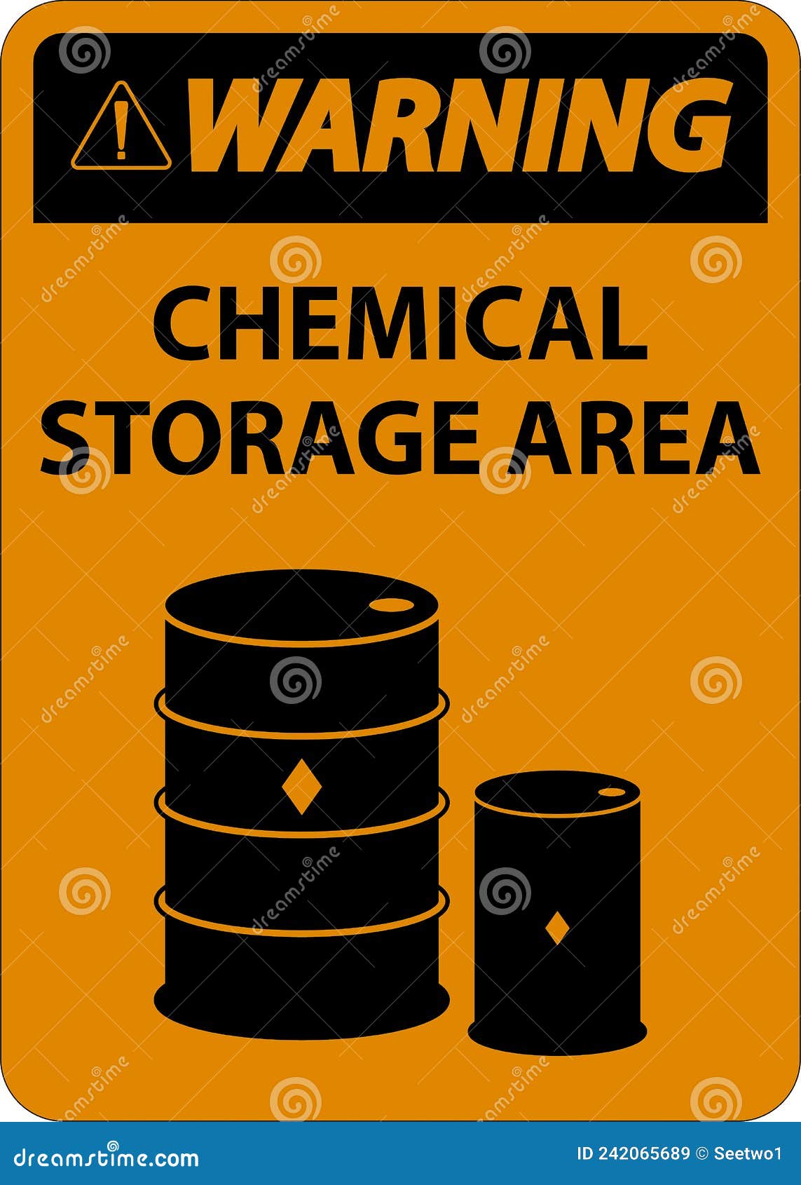 Warning Chemical Waste Storage Area Symbol Sign, Vector Illustration ...