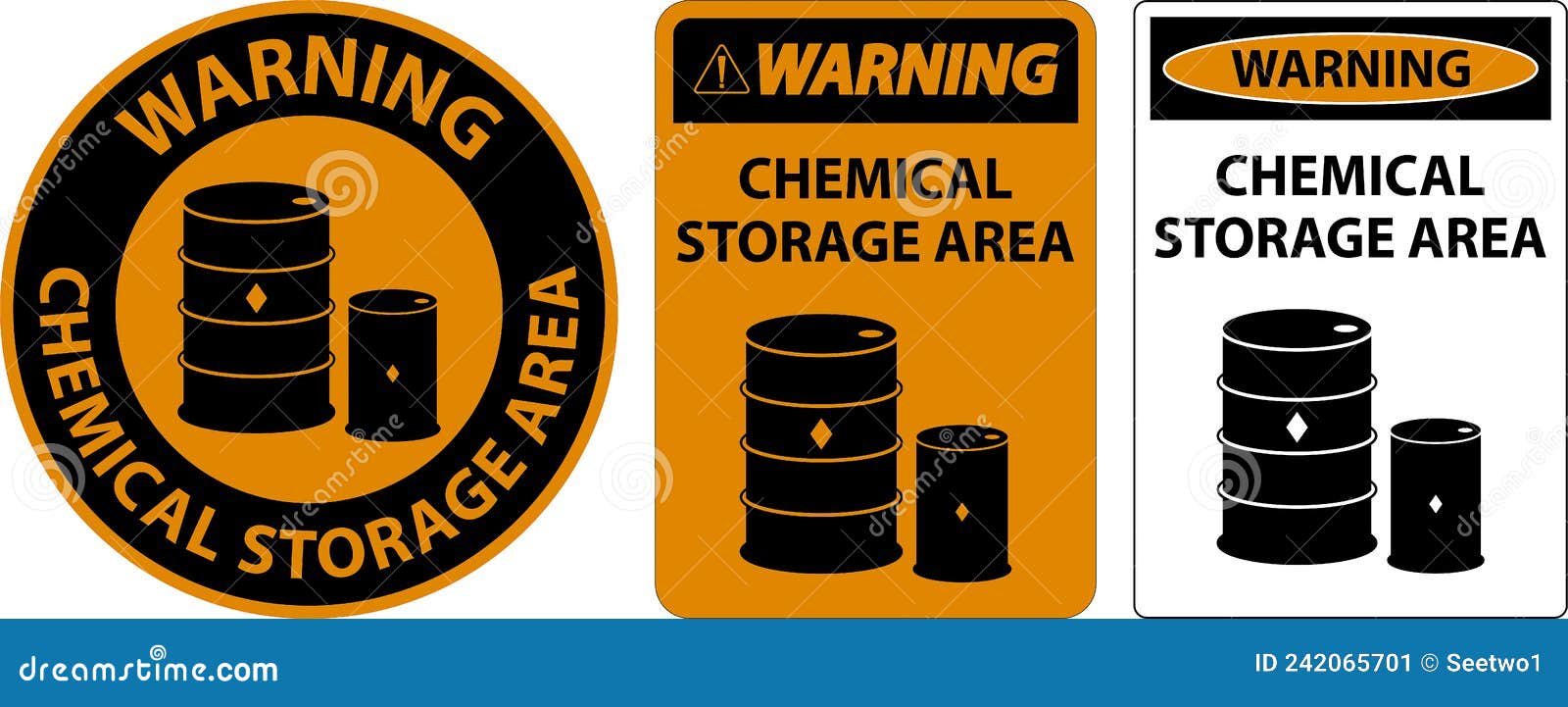 Warning Chemical Waste Storage Area Symbol Sign, Vector Illustration ...