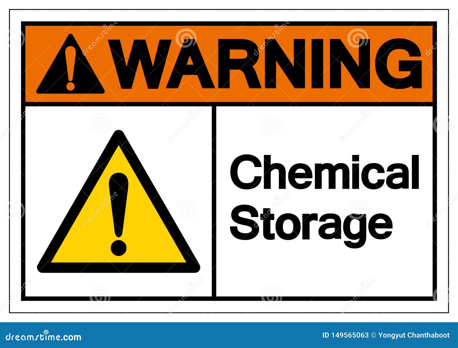 Warning Chemical Storage Symbol Sign ,Vector Illustration, Isolate on ...