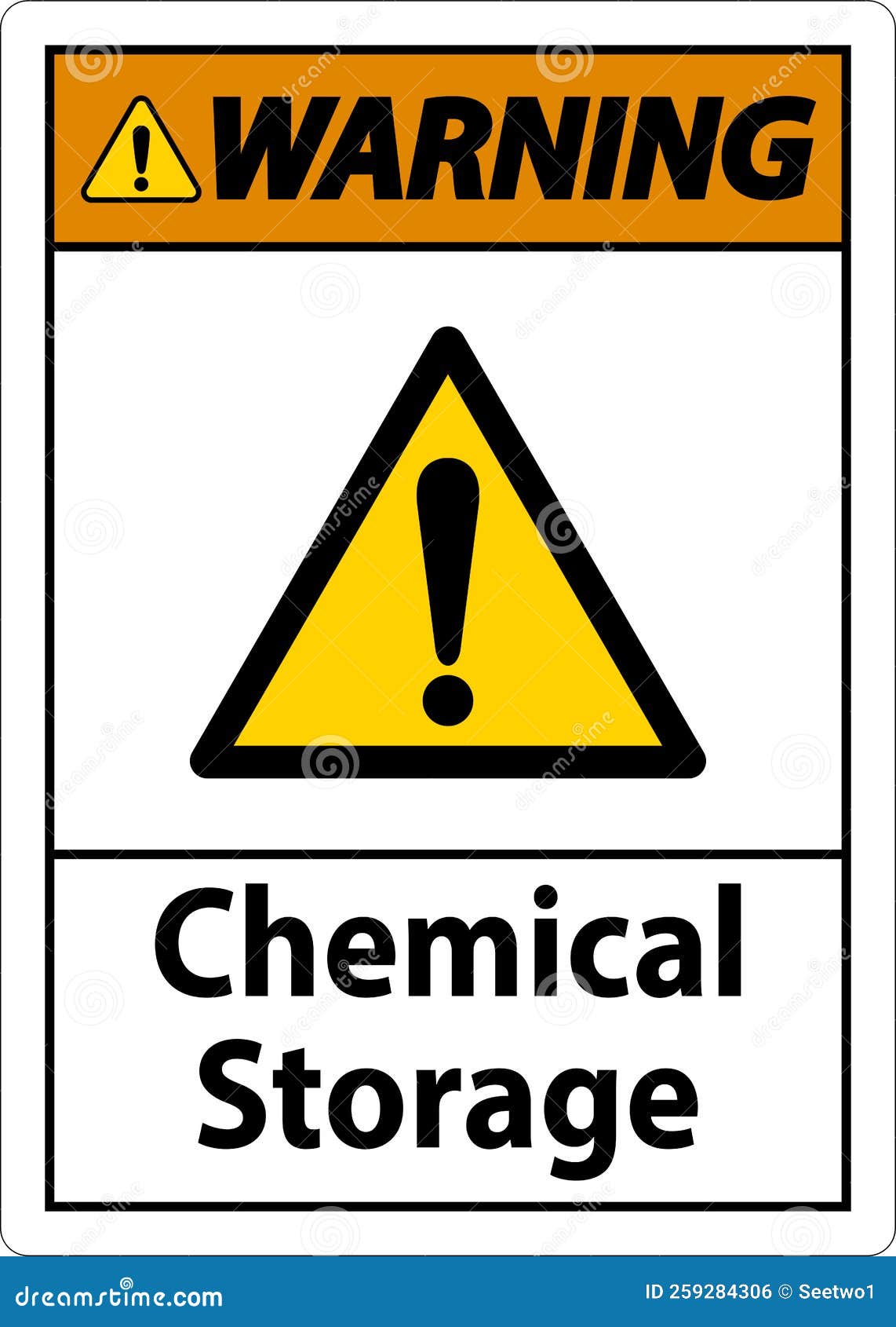 Warning Chemical Storage Symbol Sign on White Background Stock Vector ...