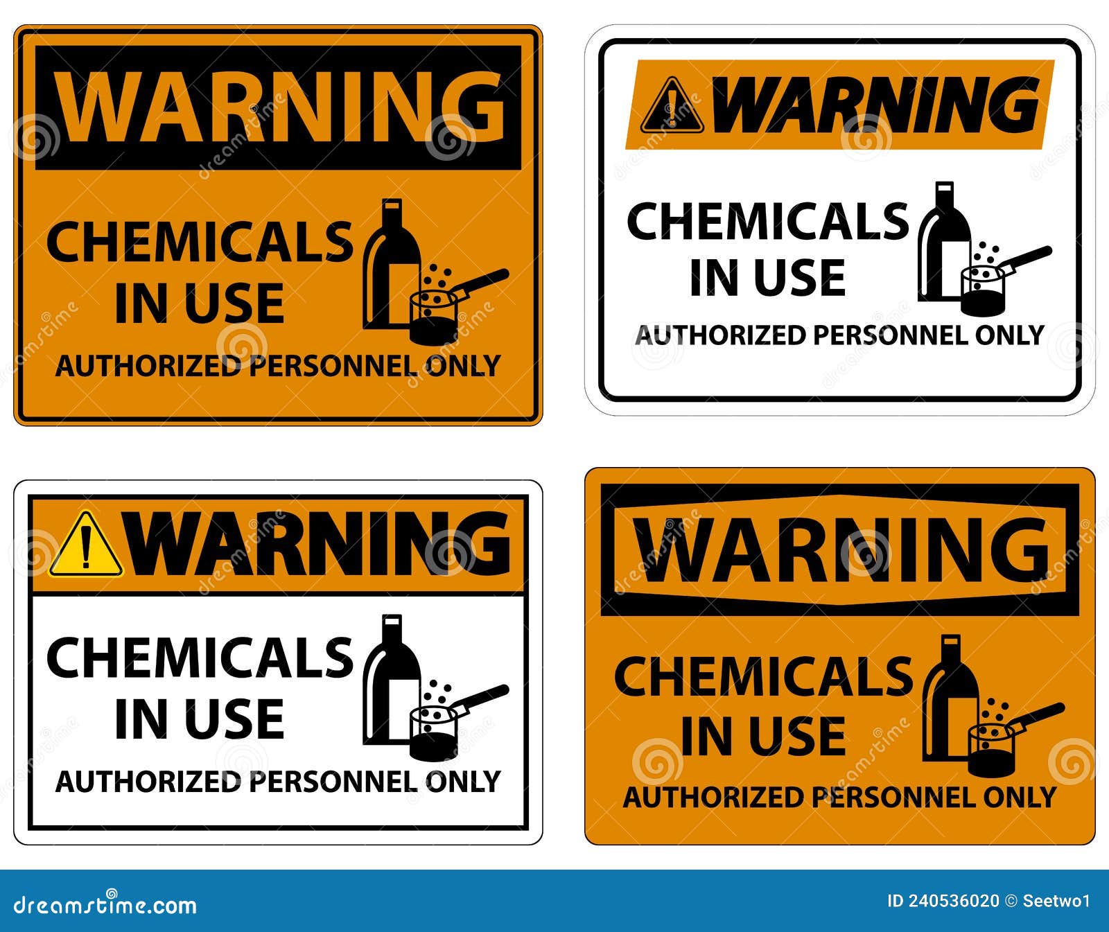 Warning Chemicals in Use Symbol Sign on White Background Stock Vector ...