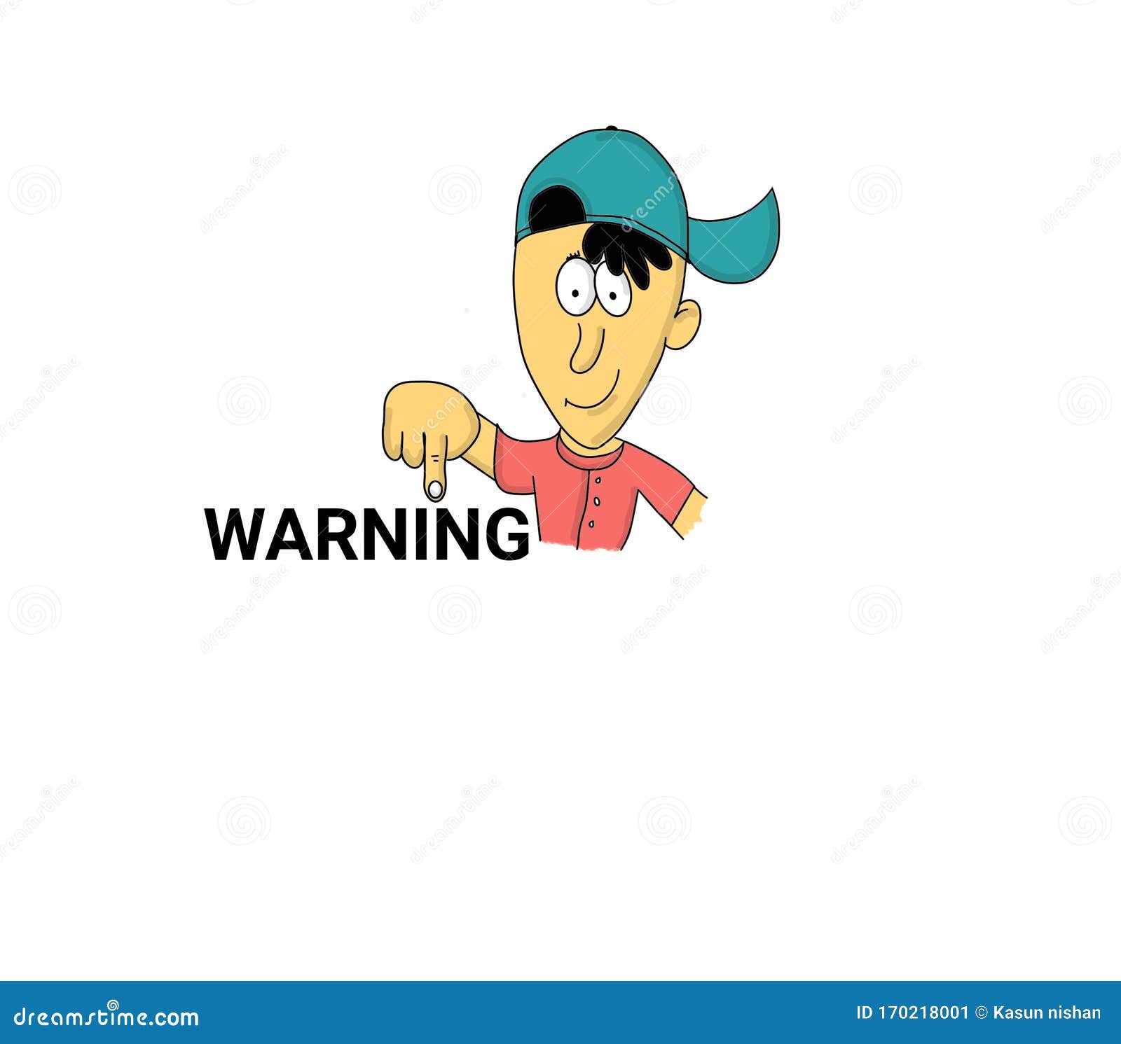 Warning that the Child Illustrator Created. Stock Illustration ...