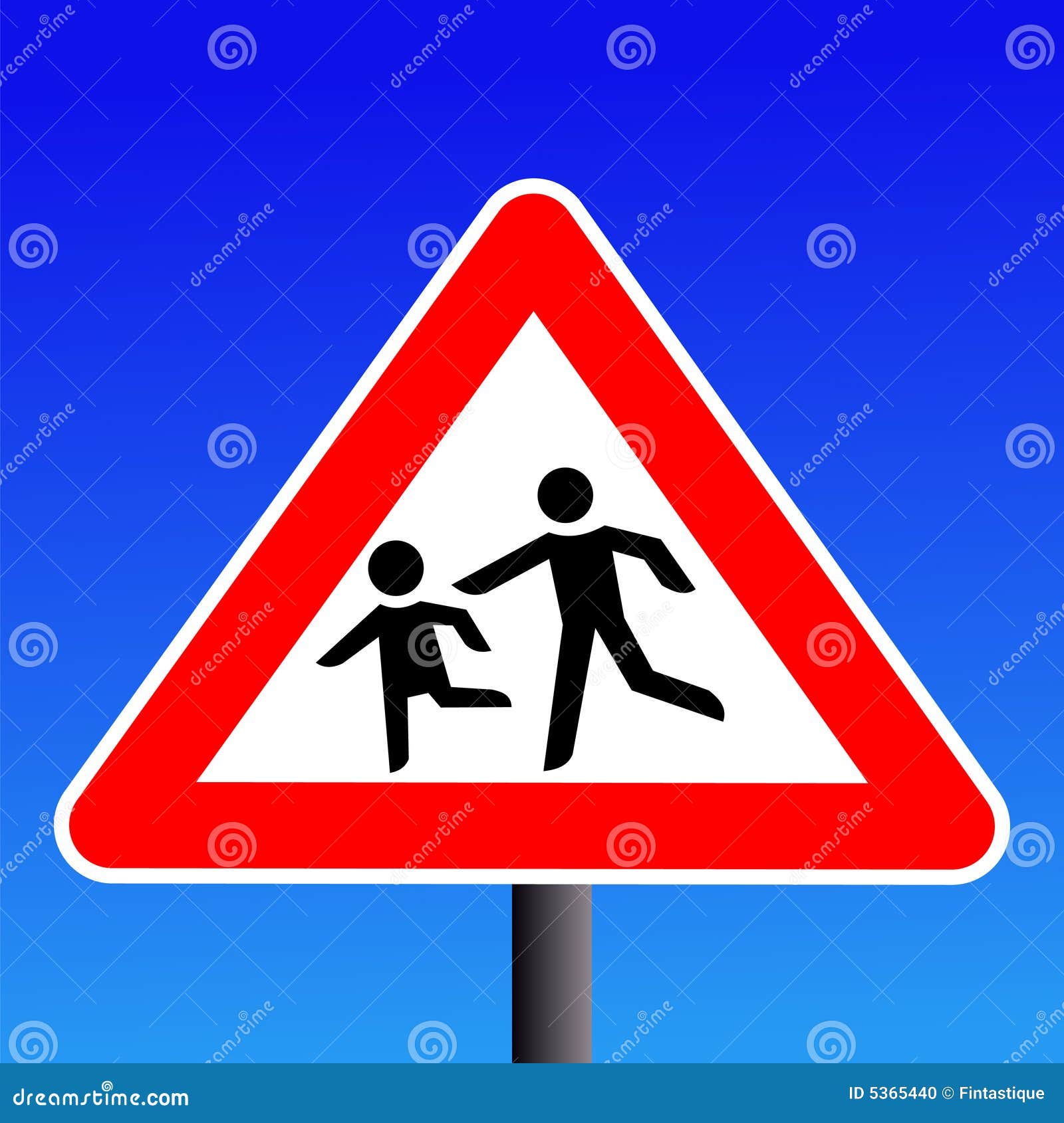 Warning children sign stock vector. Illustration of attention - 5365440