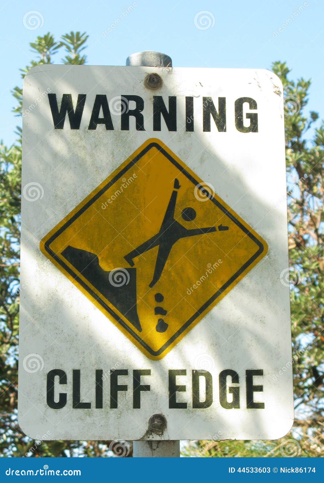 Warning Cliff Edge stock image. Image of precipice, edge - 44533603