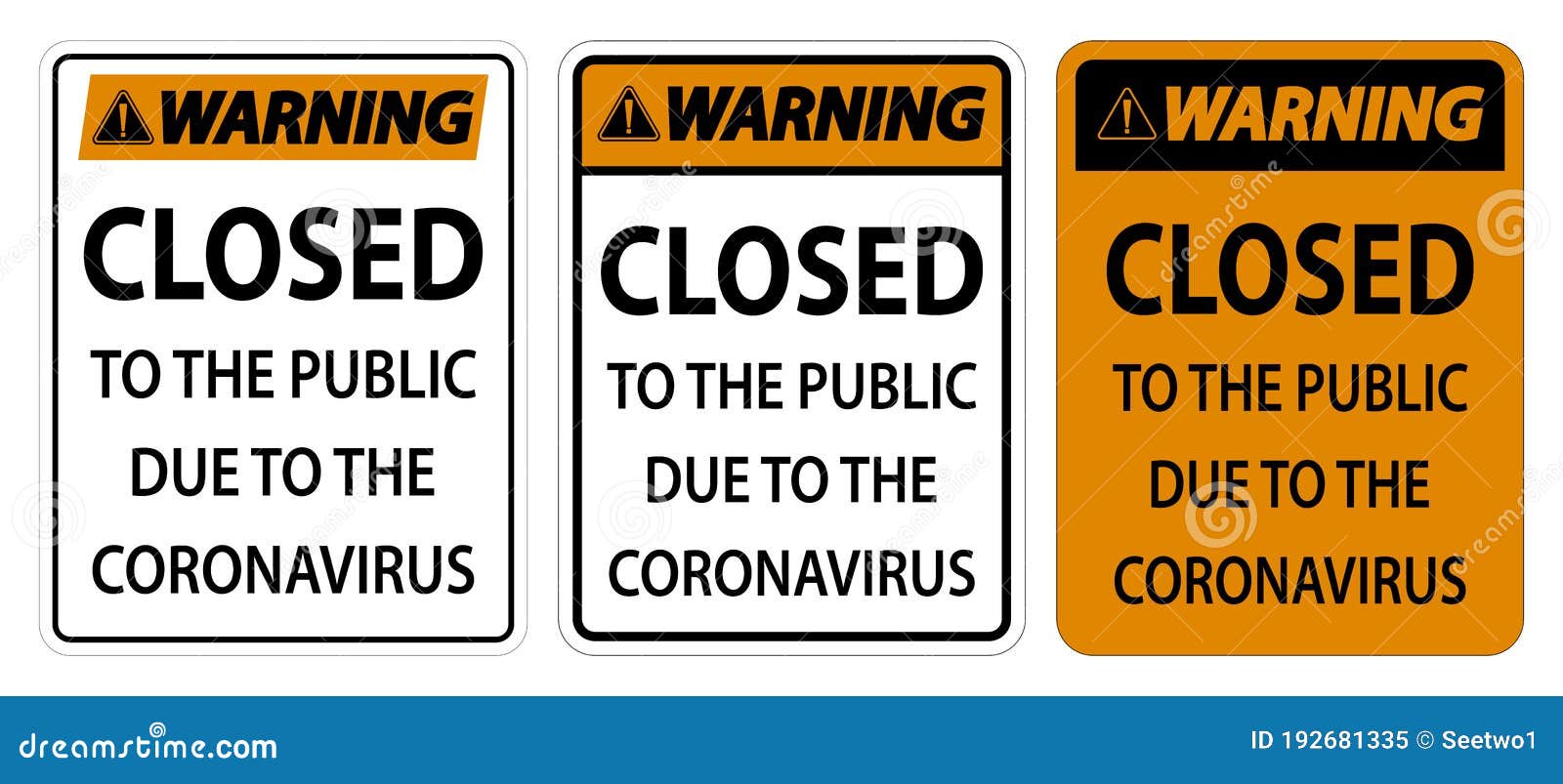 Warning Closed To Public Sign on White Background Stock Vector ...