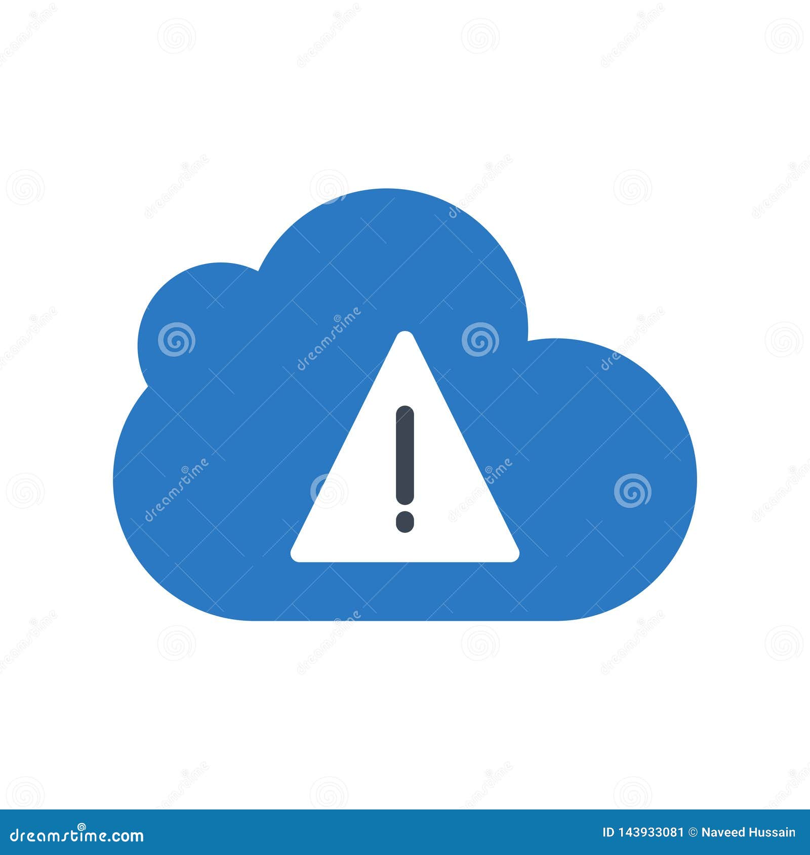 Warning Cloud Glyphs Color Vector Icon Stock Illustration ...