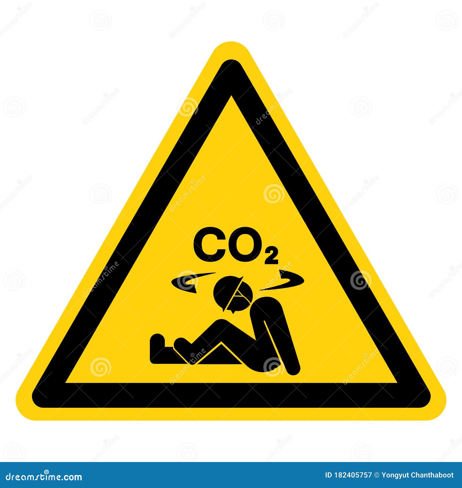 Warning CO2 Symbol Sign ,Vector Illustration, Isolate on White ...