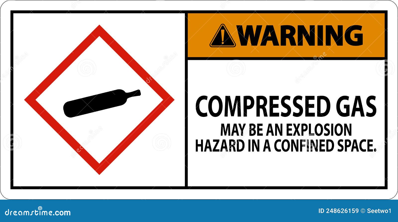 Warning Compressed Gas GHS Sign on White Background Stock Vector ...