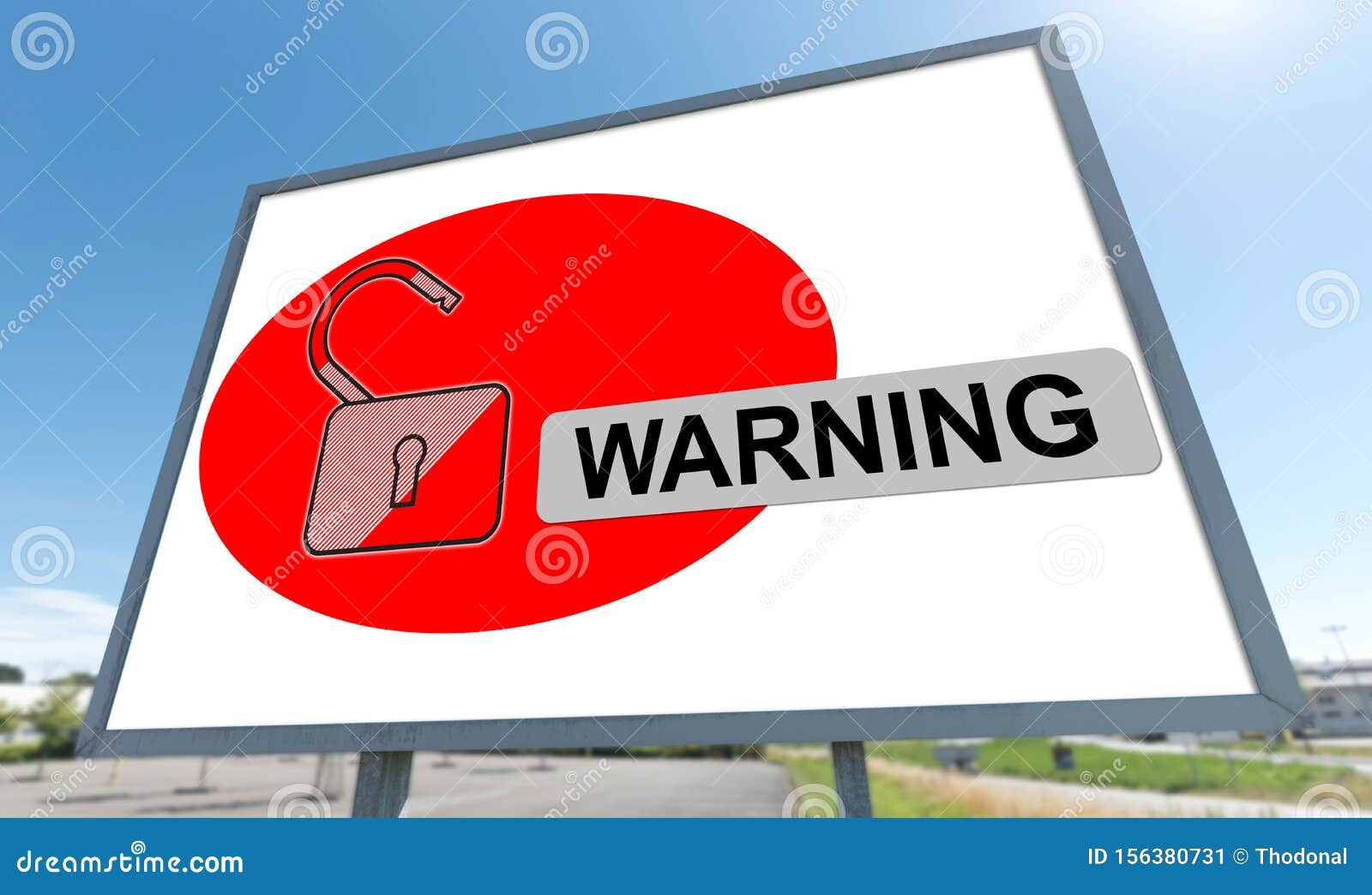 Warning Concept on a Billboard Stock Image - Image of data, safety ...