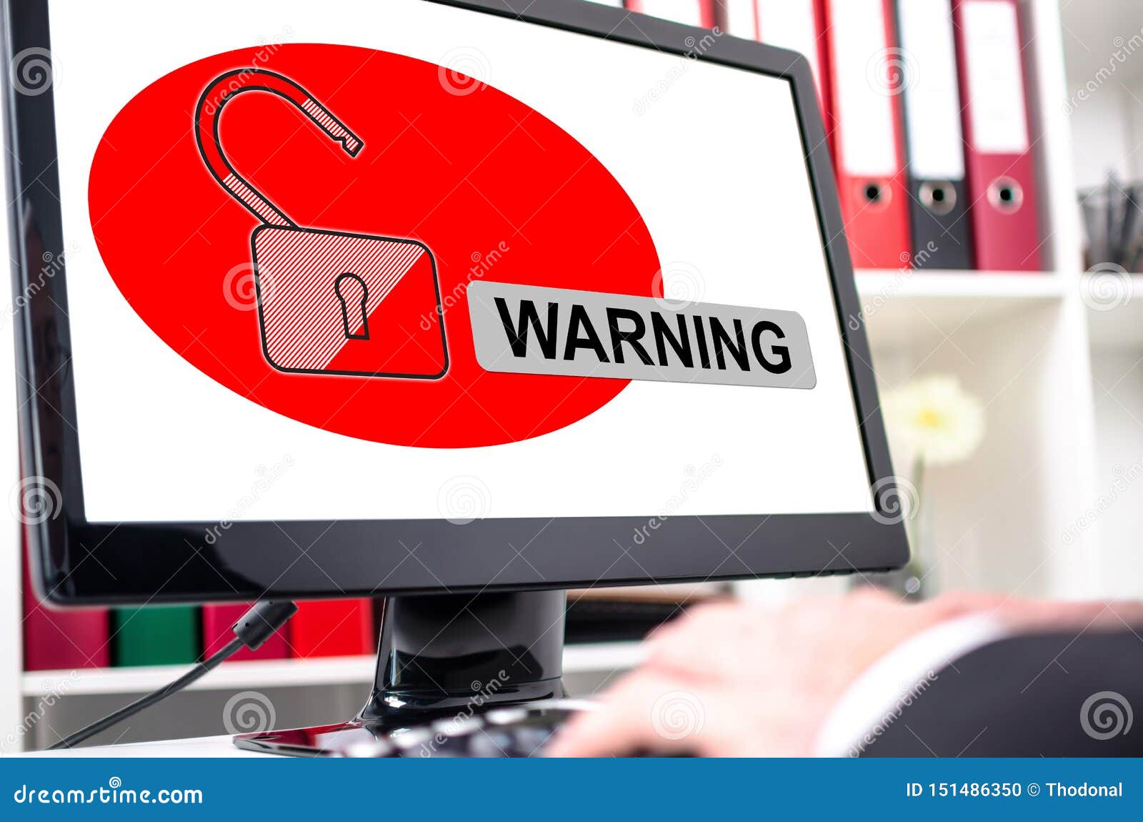 Warning Concept on a Computer Screen Stock Photo - Image of attack ...