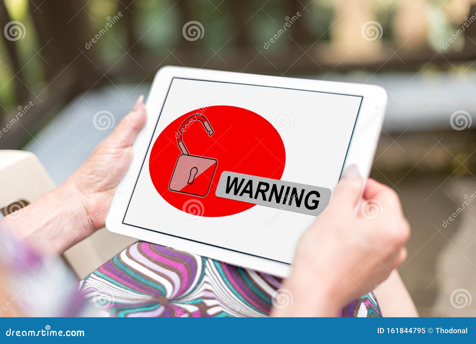Warning Concept on a Tablet Stock Image - Image of concept, hacker ...