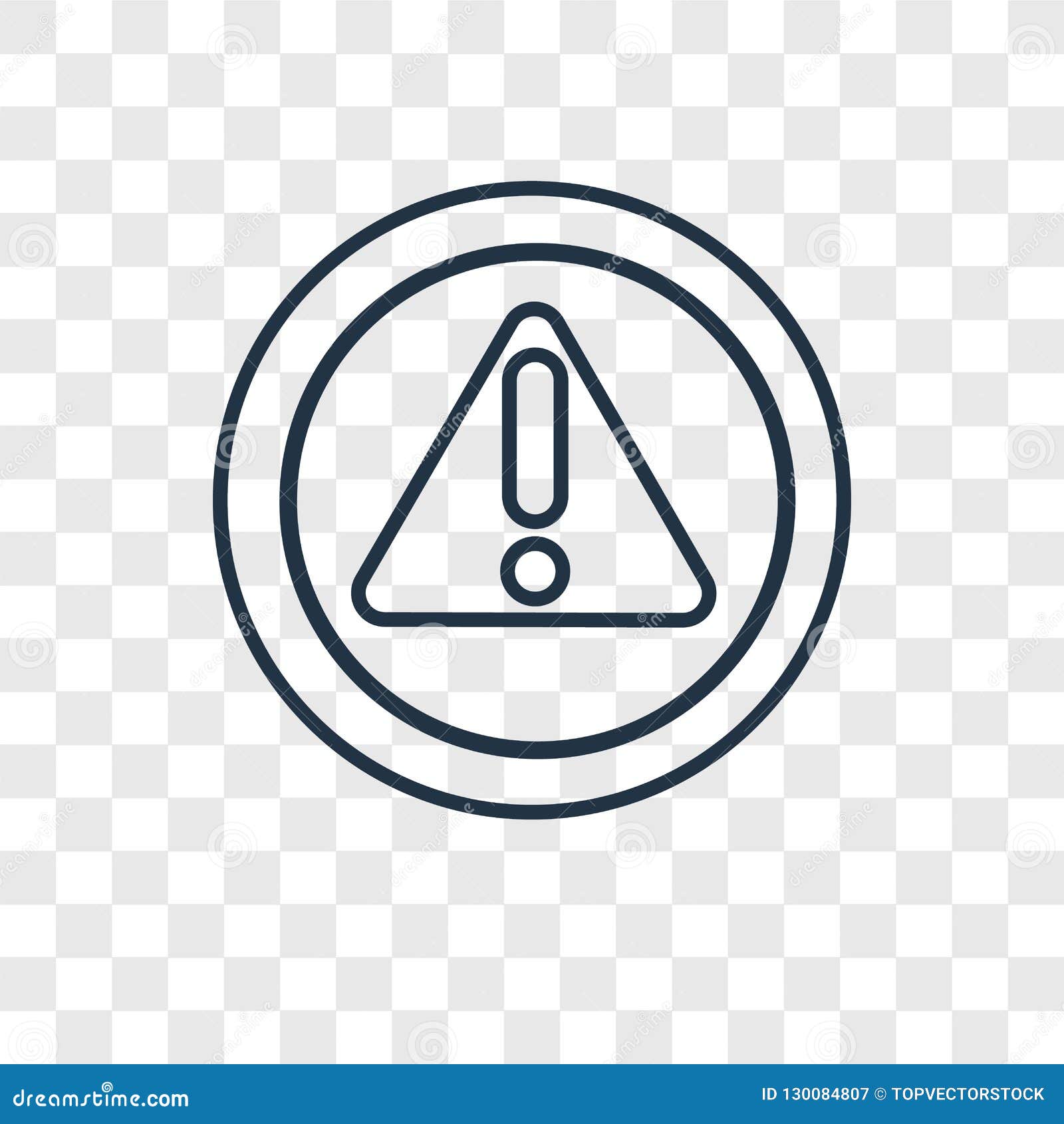 Warning Concept Vector Linear Icon Isolated on Transparent Background ...