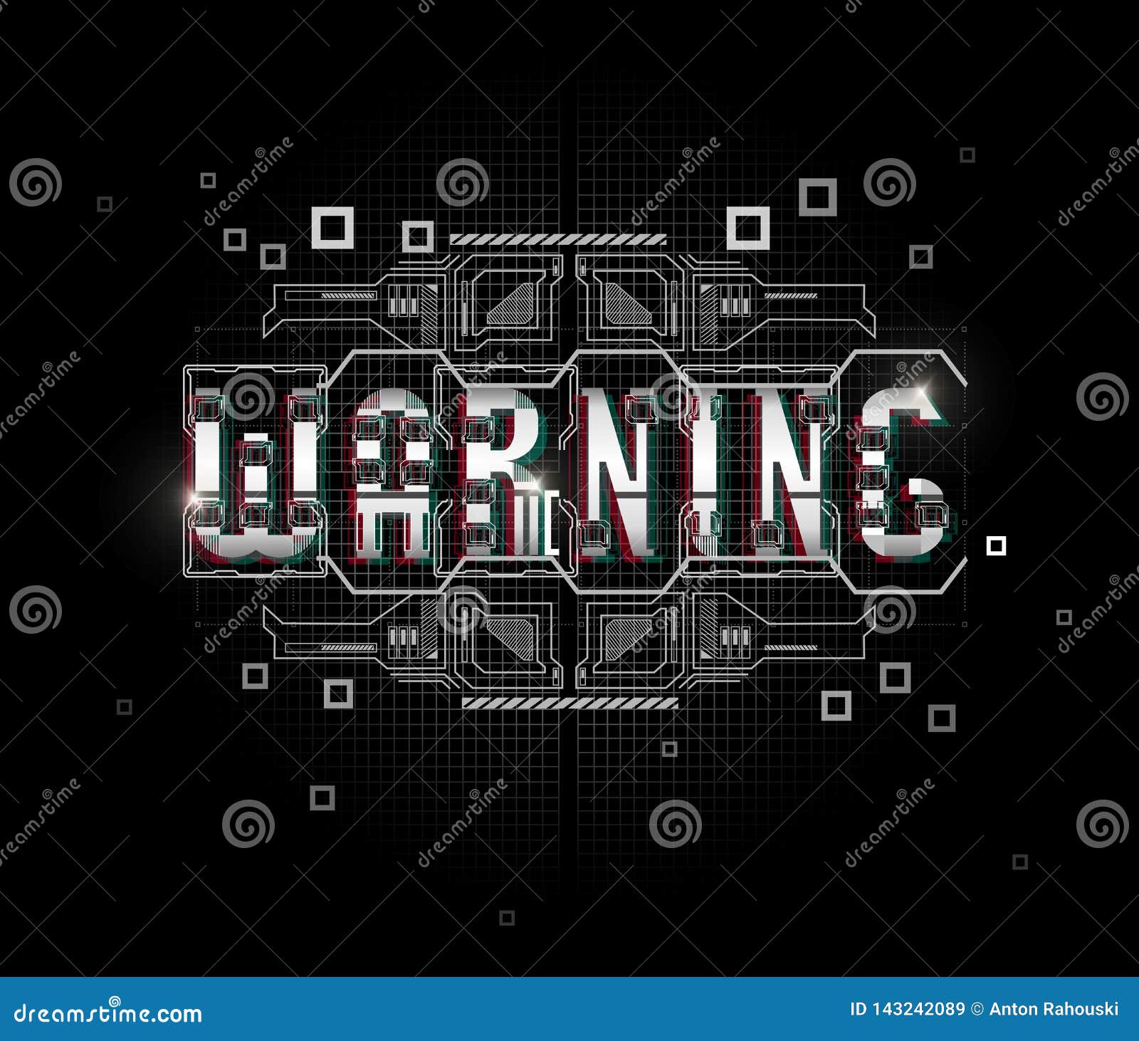 Warning. Conceptual Layout with HUD Elements for Print and Web ...
