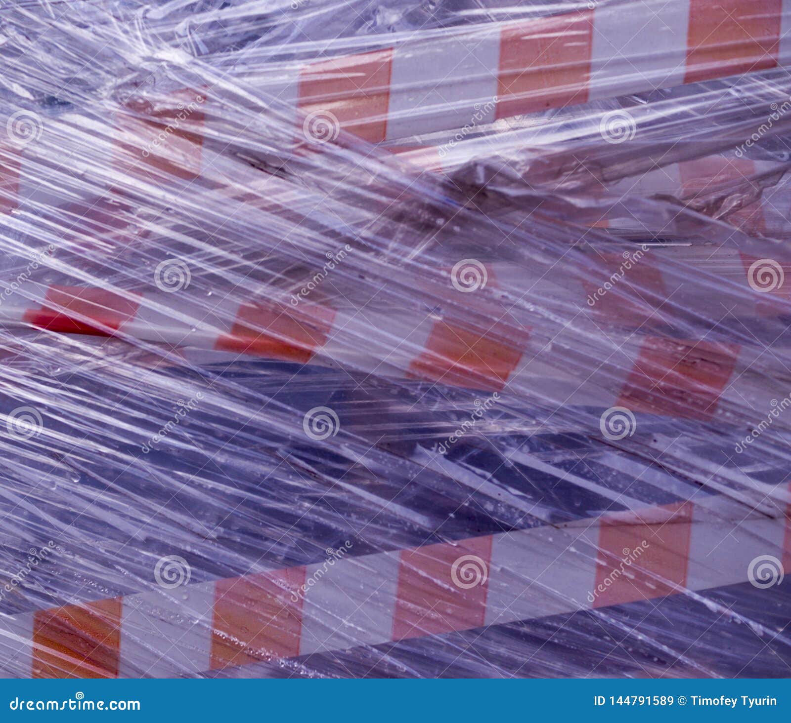 Construction Tape Covered in Plastic. Background, Industrial. Stock ...