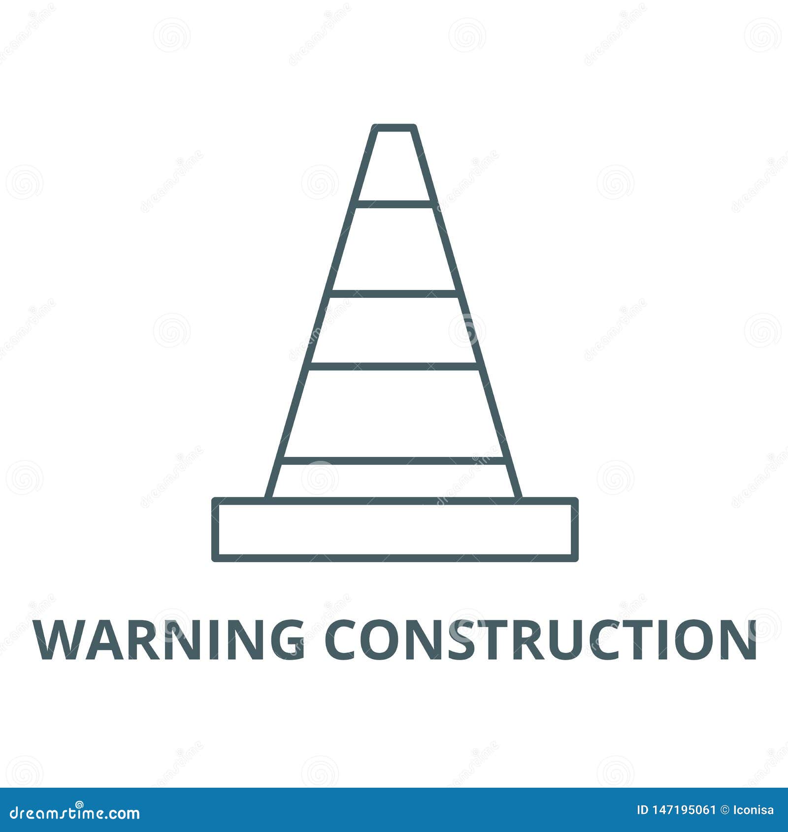 Warning Construction Vector Line Icon, Linear Concept, Outline Sign ...