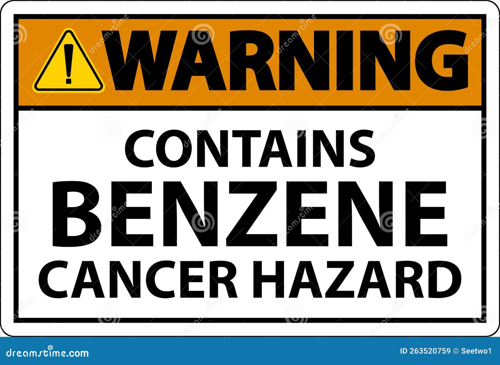 Warning Contains Benzene Sign on White Background Stock Vector ...