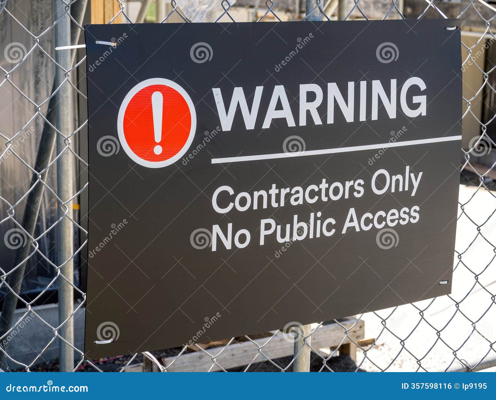 Warning Contractors only, No Public Access Sign Stock Photo - Image of ...
