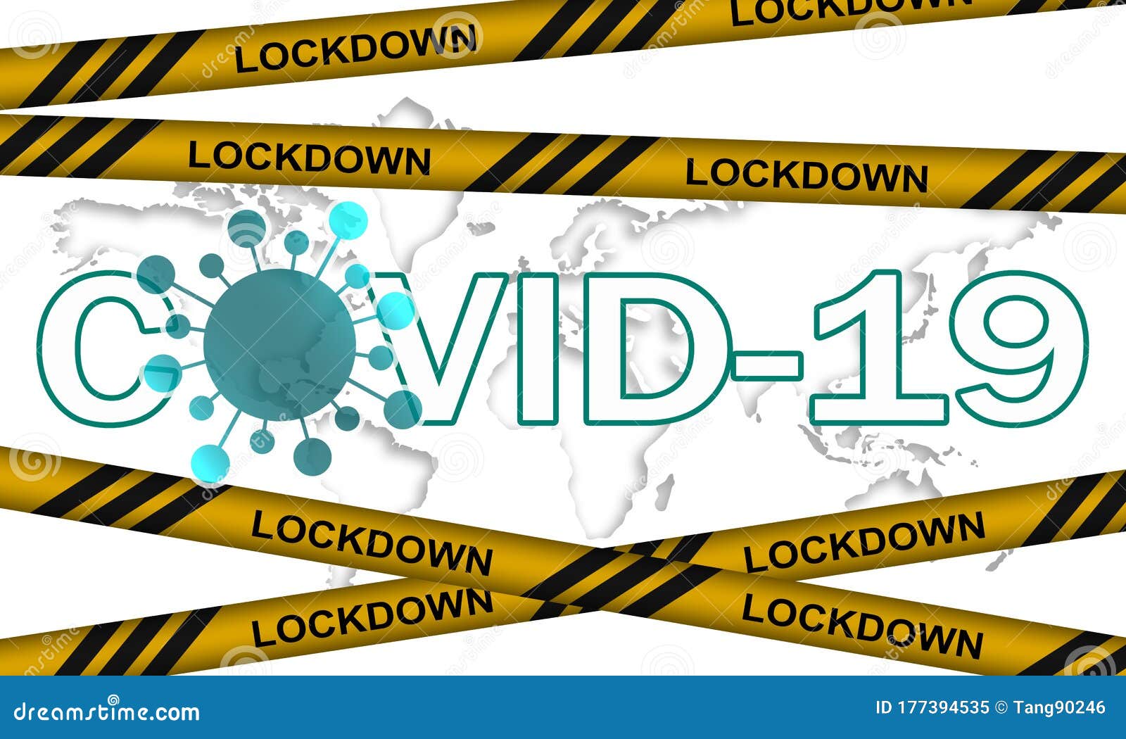 Warning Coronavirus Lockdown Yellow and Black Stripes Tape Stock ...