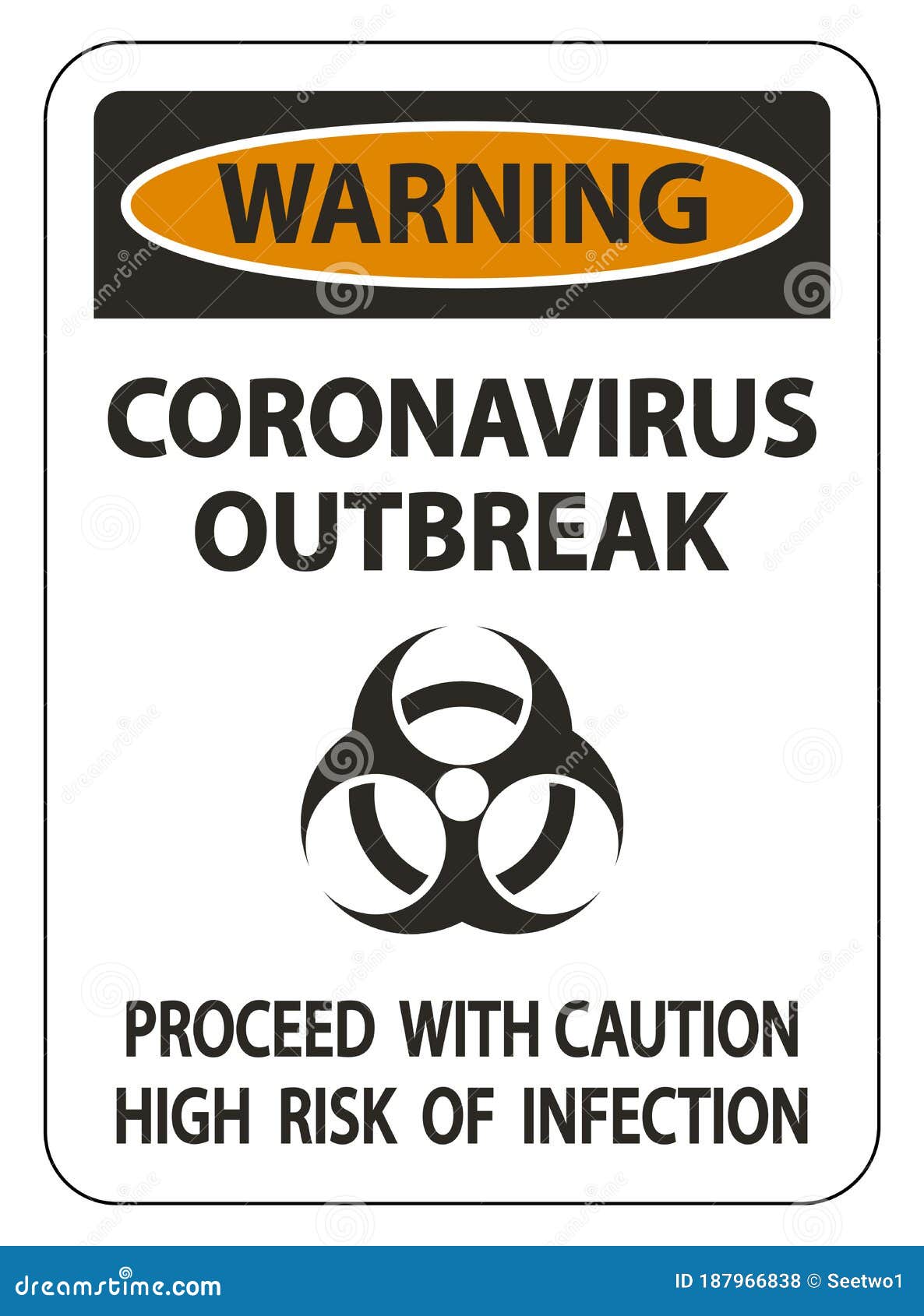 Warning Coronavirus Outbreak Sign Isolate on White Background,Vector ...
