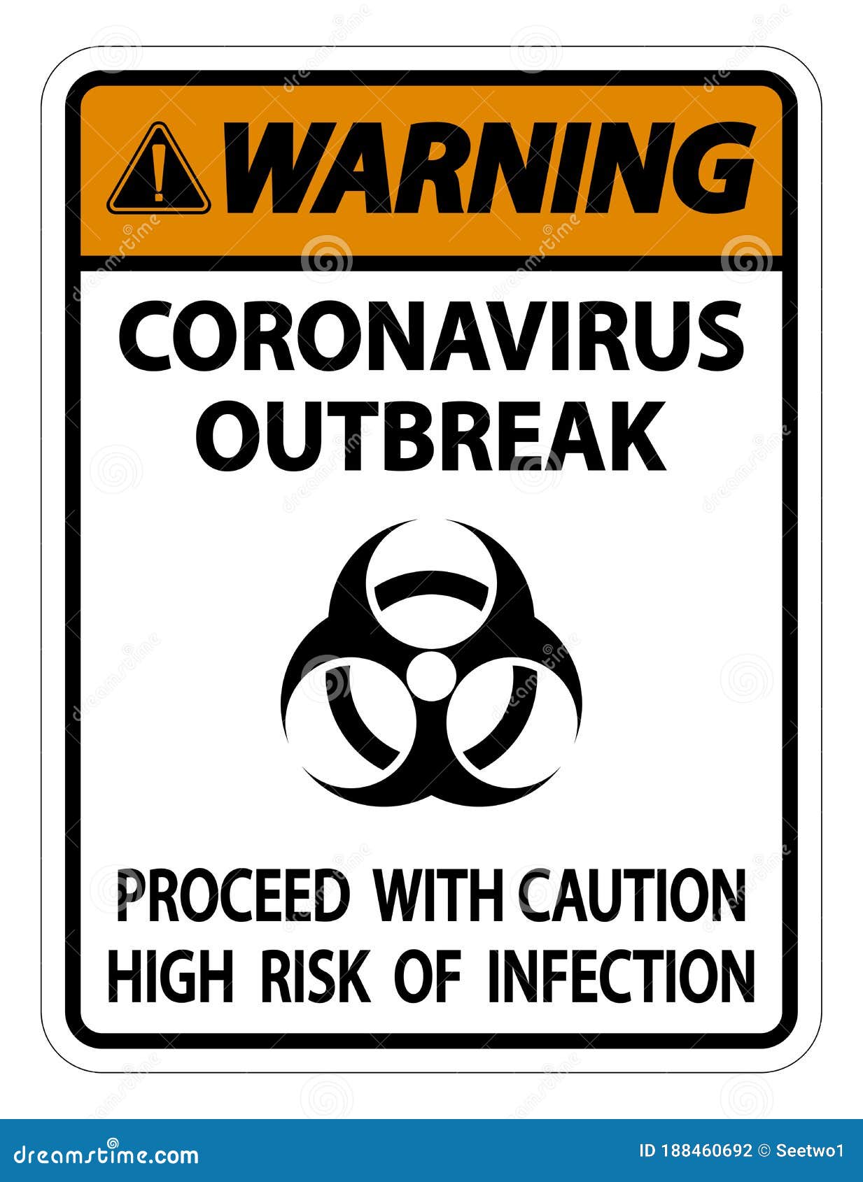 Warning Coronavirus Outbreak Sign Isolate on White Background,Vector ...