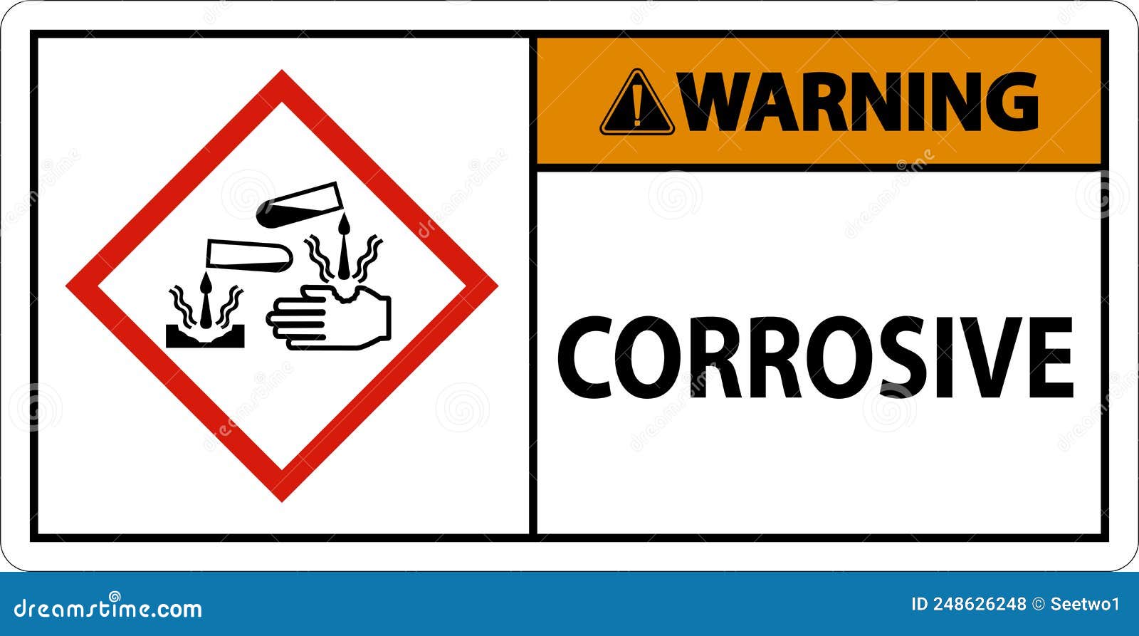 Warning Corrosive H2 O5 Symbol Sign, Vector Illustration, Isolated On ...