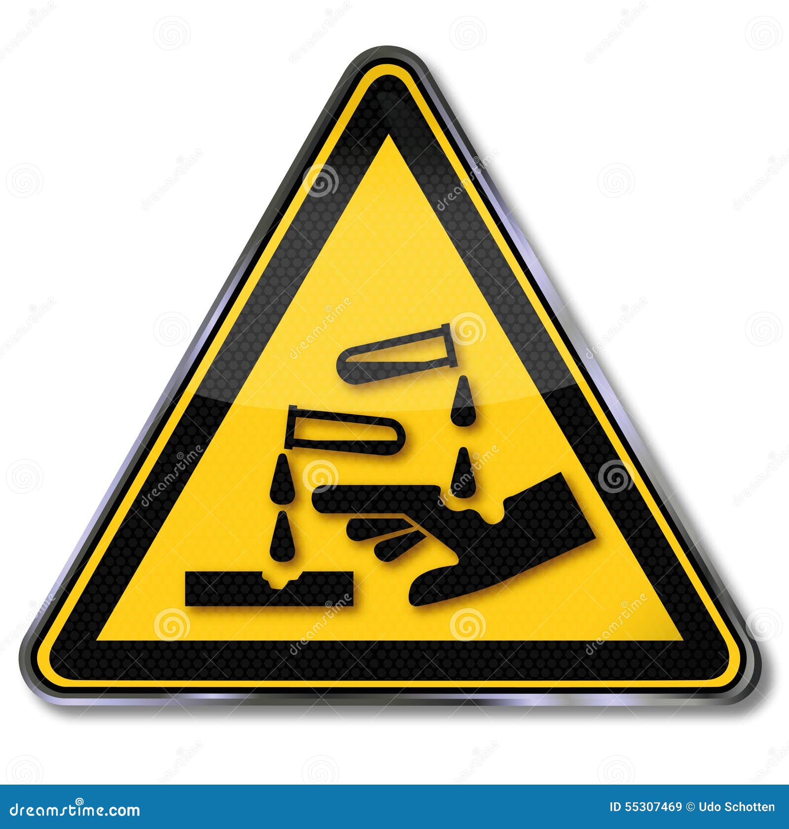 Warning Corrosive Substances Stock Photo - Image: 55307469