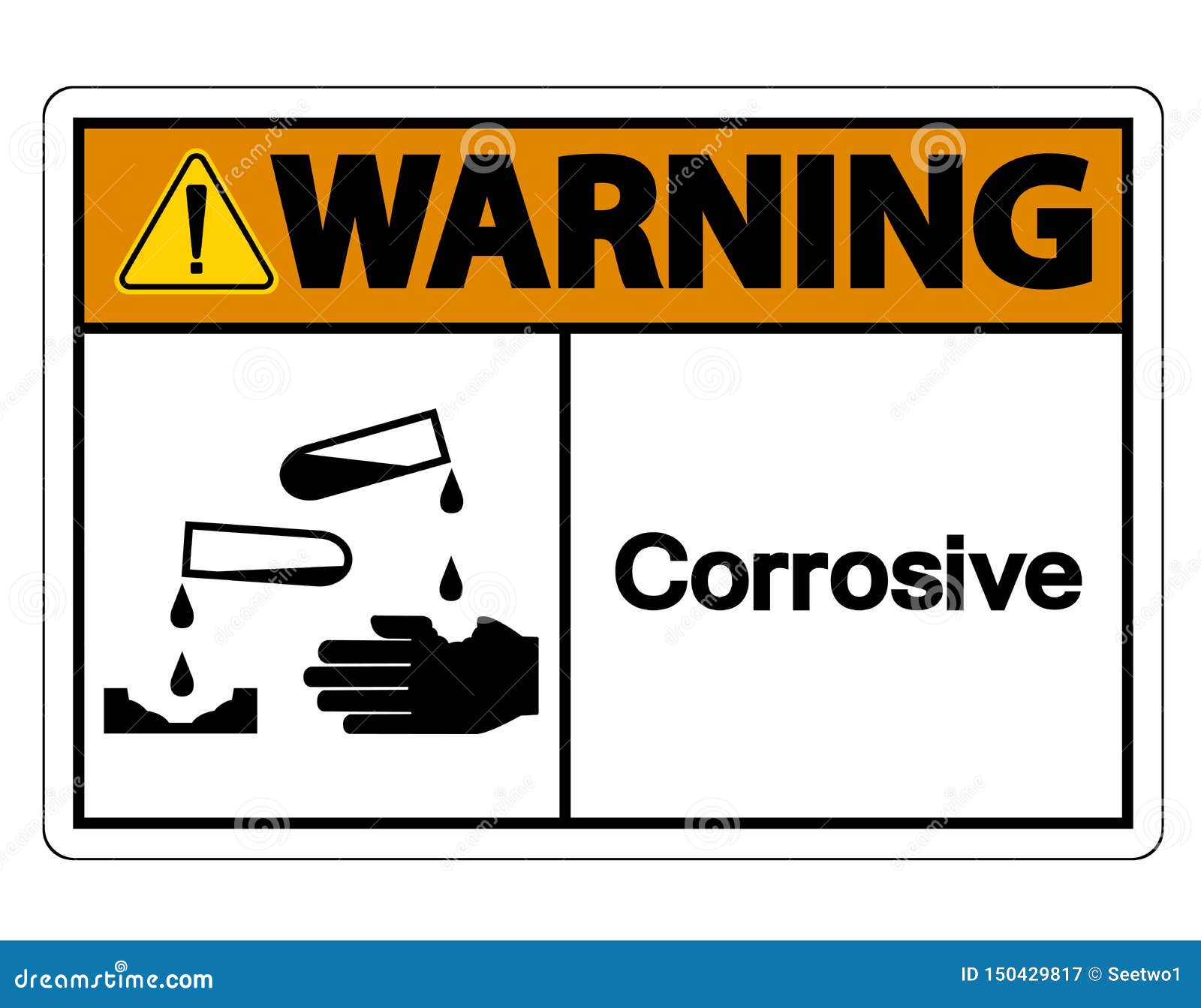 Warning Corrosive Symbol Sign Isolate on White Background,Vector ...