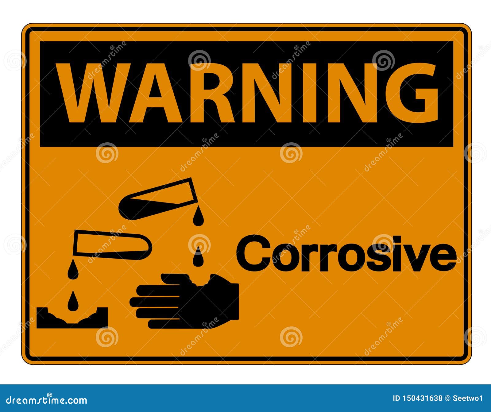 Warning Corrosive Symbol Sign Isolate on White Background,Vector ...